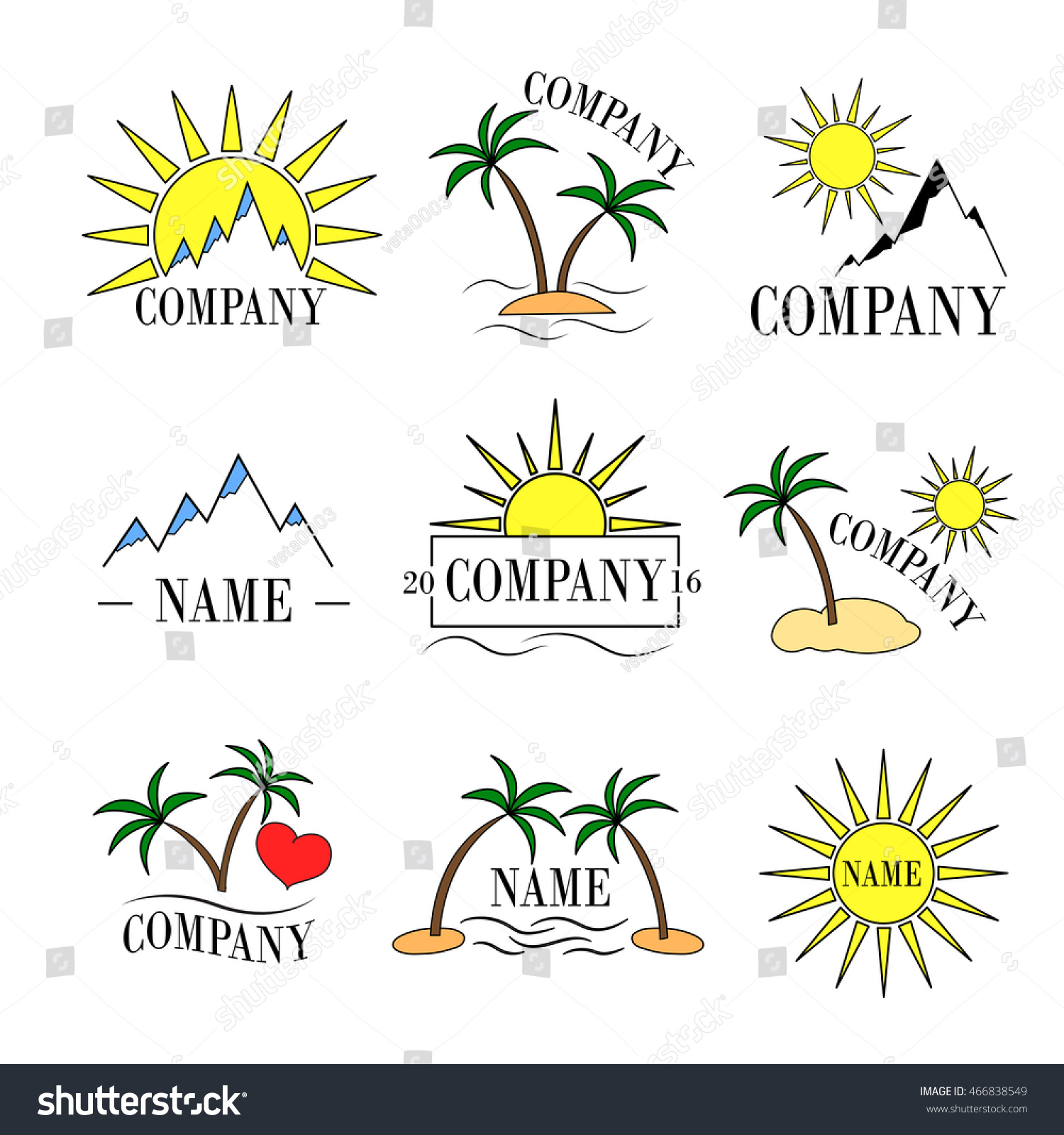 Excursion Summer Sea Excursions Logo Vector Stock Vector (Royalty Free ...