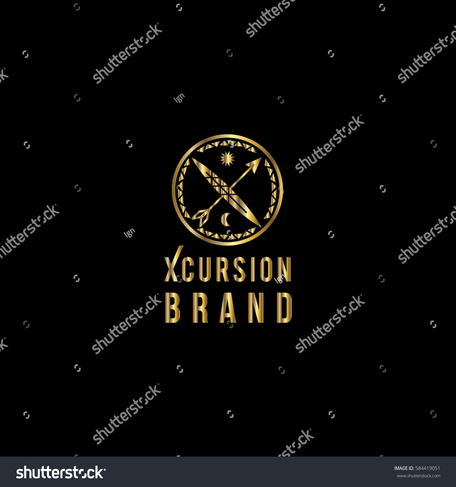 Excursion Vector Logo Design Template Arrow Stock Vector (Royalty Free ...