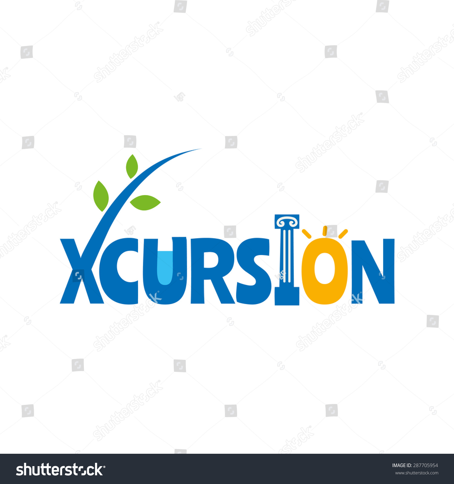 Excursion Vector Sign Logo Icon Illustration Stock Vector (Royalty Free ...