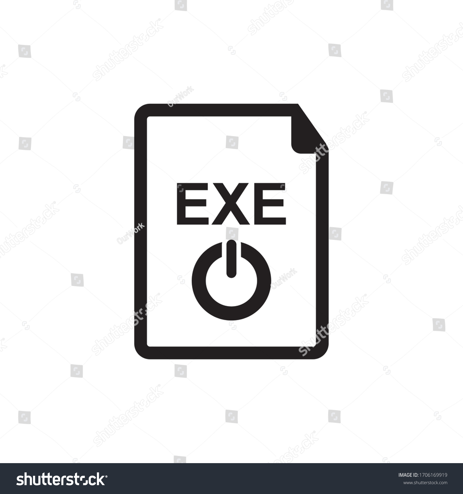 Exe Icon Pictogram Format Icon Stock Vector (Royalty Free) 1706169919 ...