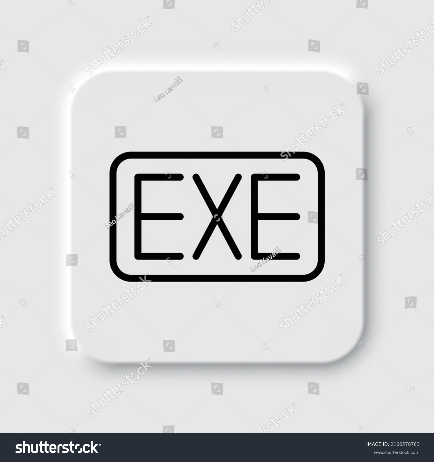Exe Simple Icon Vector Flat Design Stock Vector (Royalty Free ...