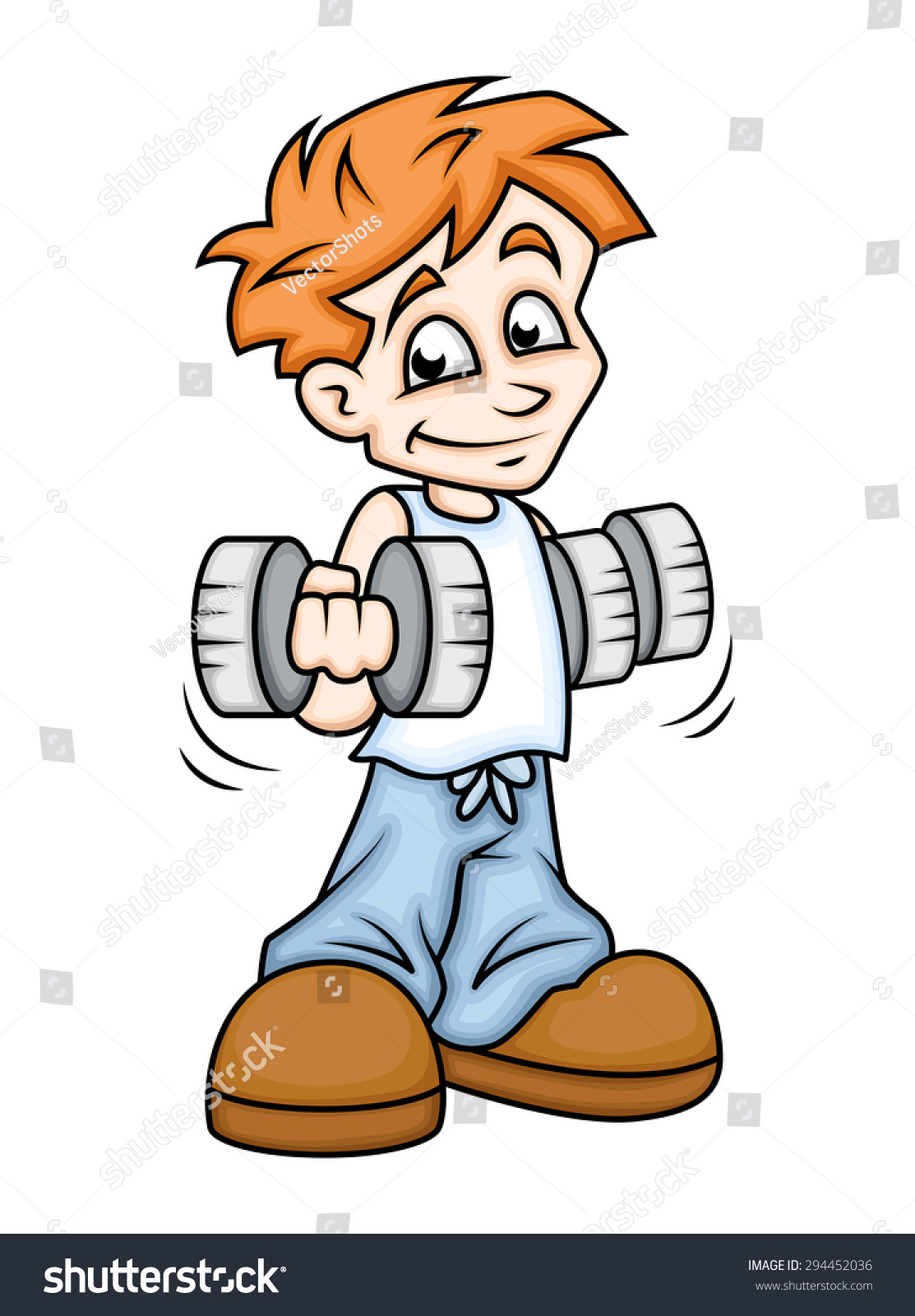 Exercise Cartoon Boy Stock Vector (Royalty Free) 294452036