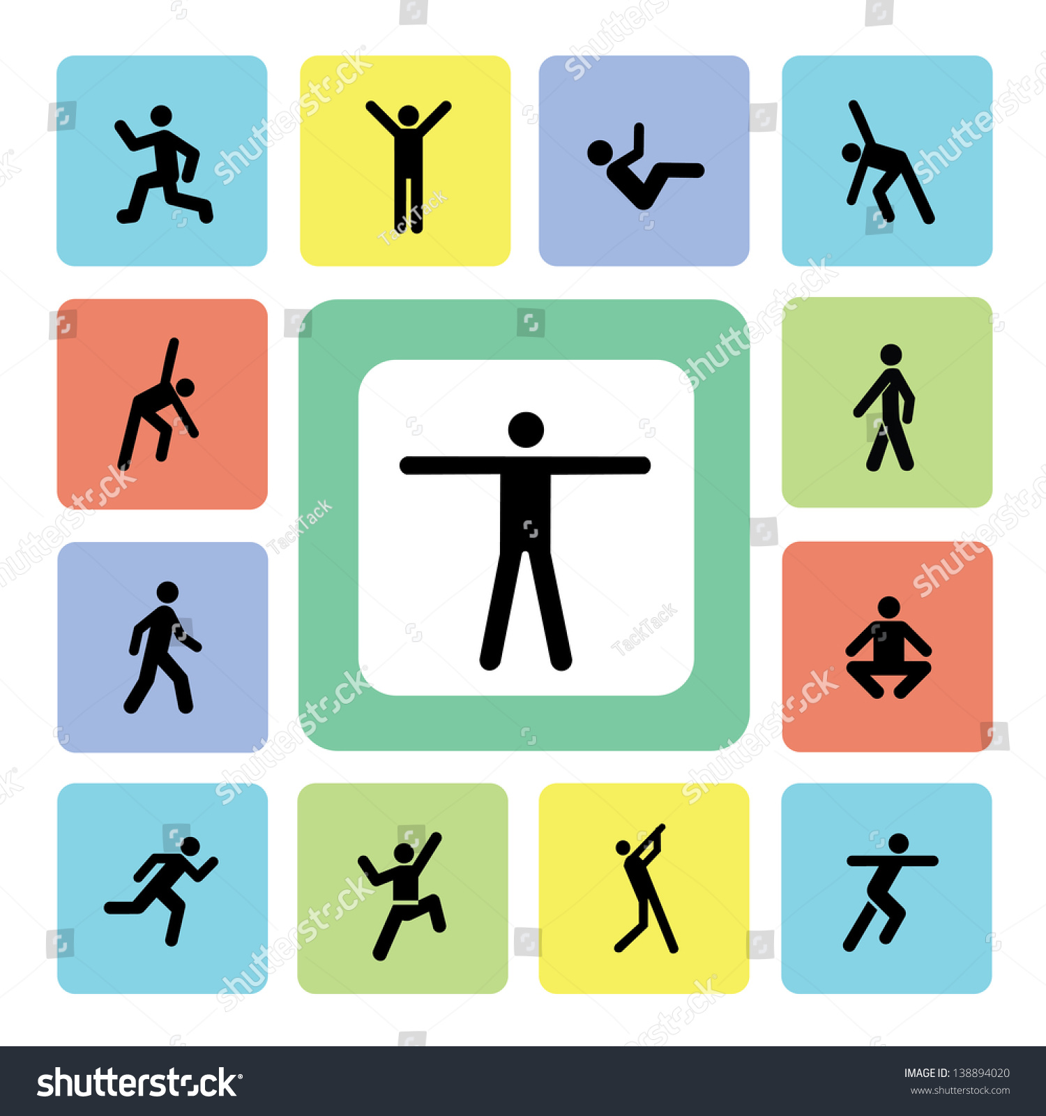 Exercise Icons Set Use Stock Vector 138894020 - Shutterstock