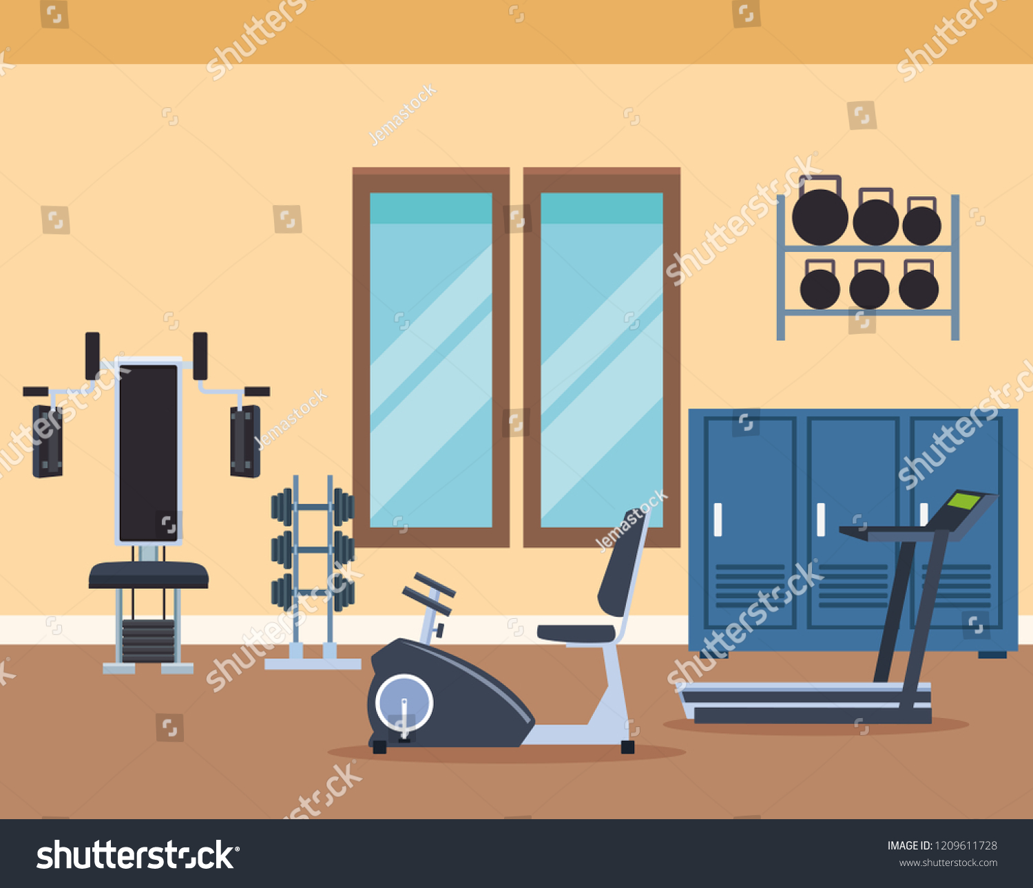 Exercise Machines Cartoons Stock Vector (Royalty Free) 1209611728 ...