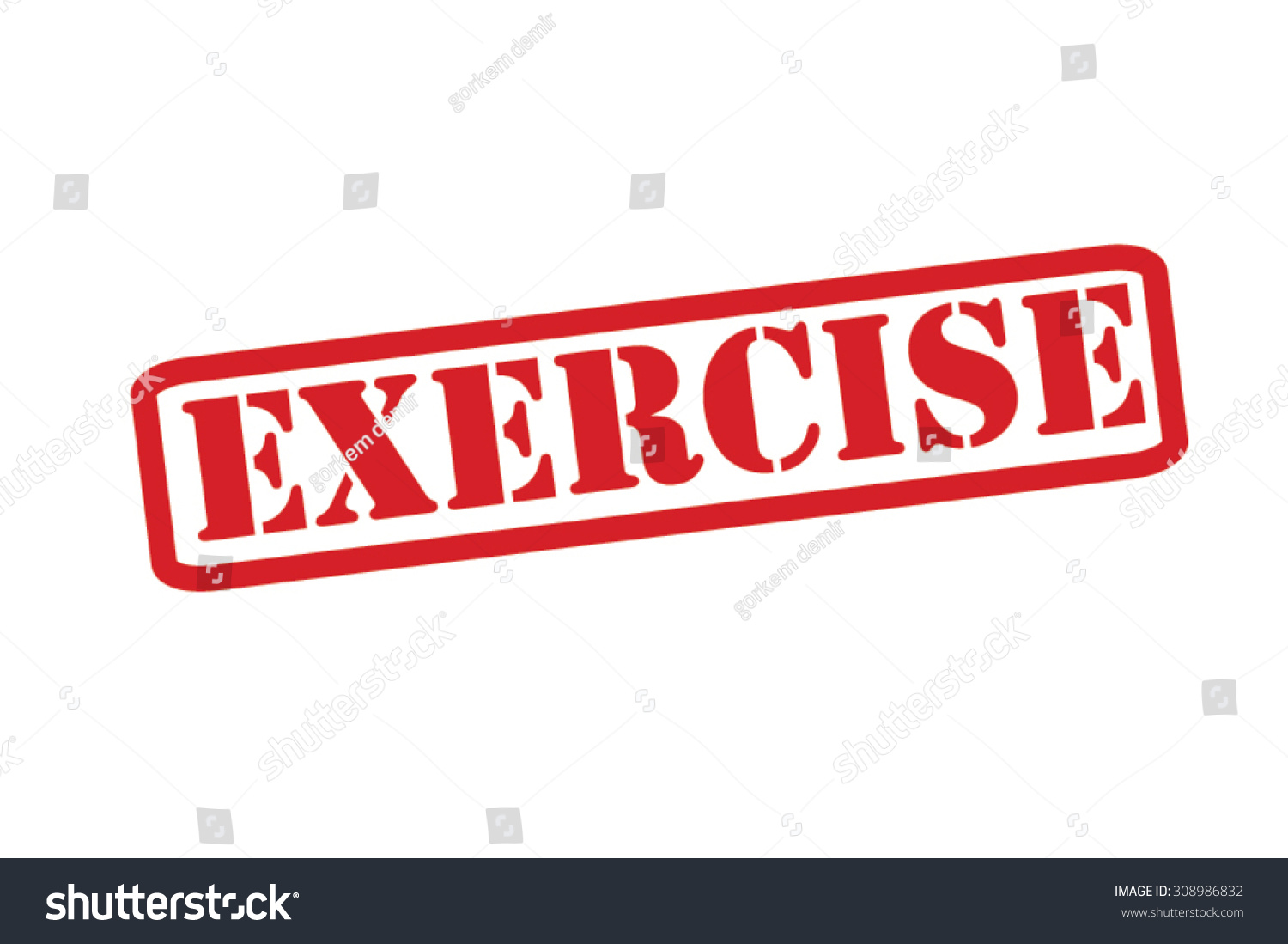 Exercise Red Rubber Stamp Over White Stock Vector (Royalty Free) 308986832