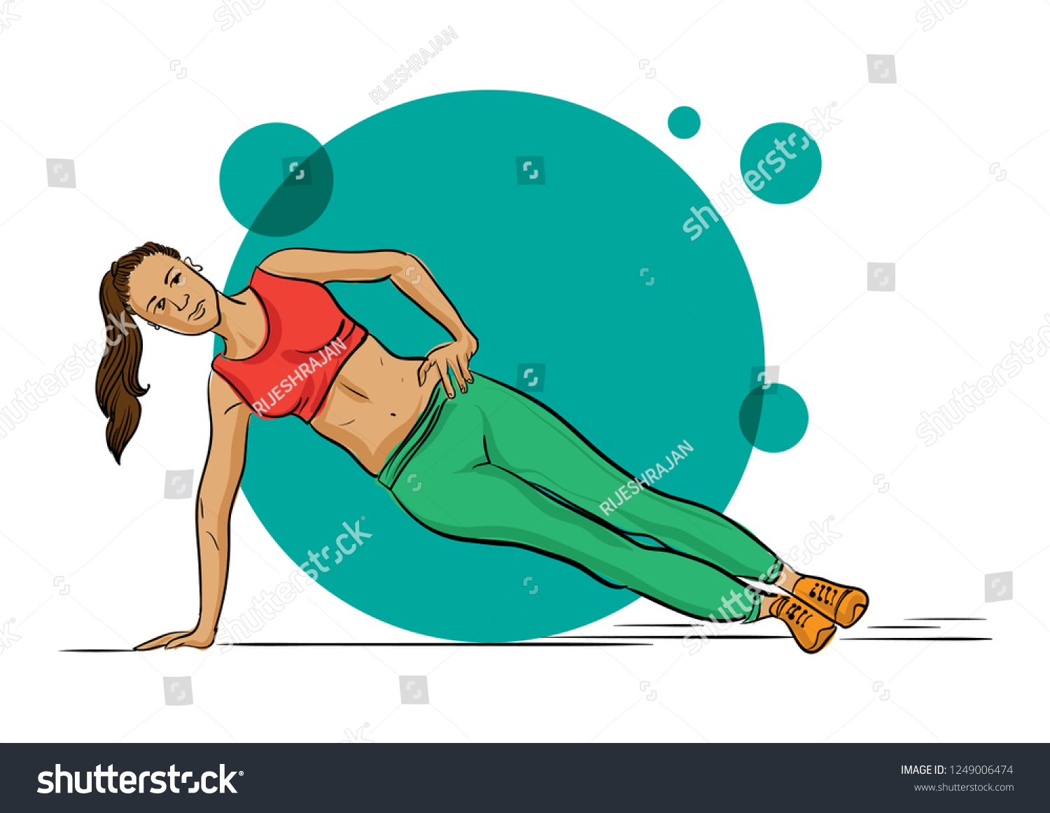 Exercise Women Line Drawing Vector Stock Vector (Royalty Free) 1249006474