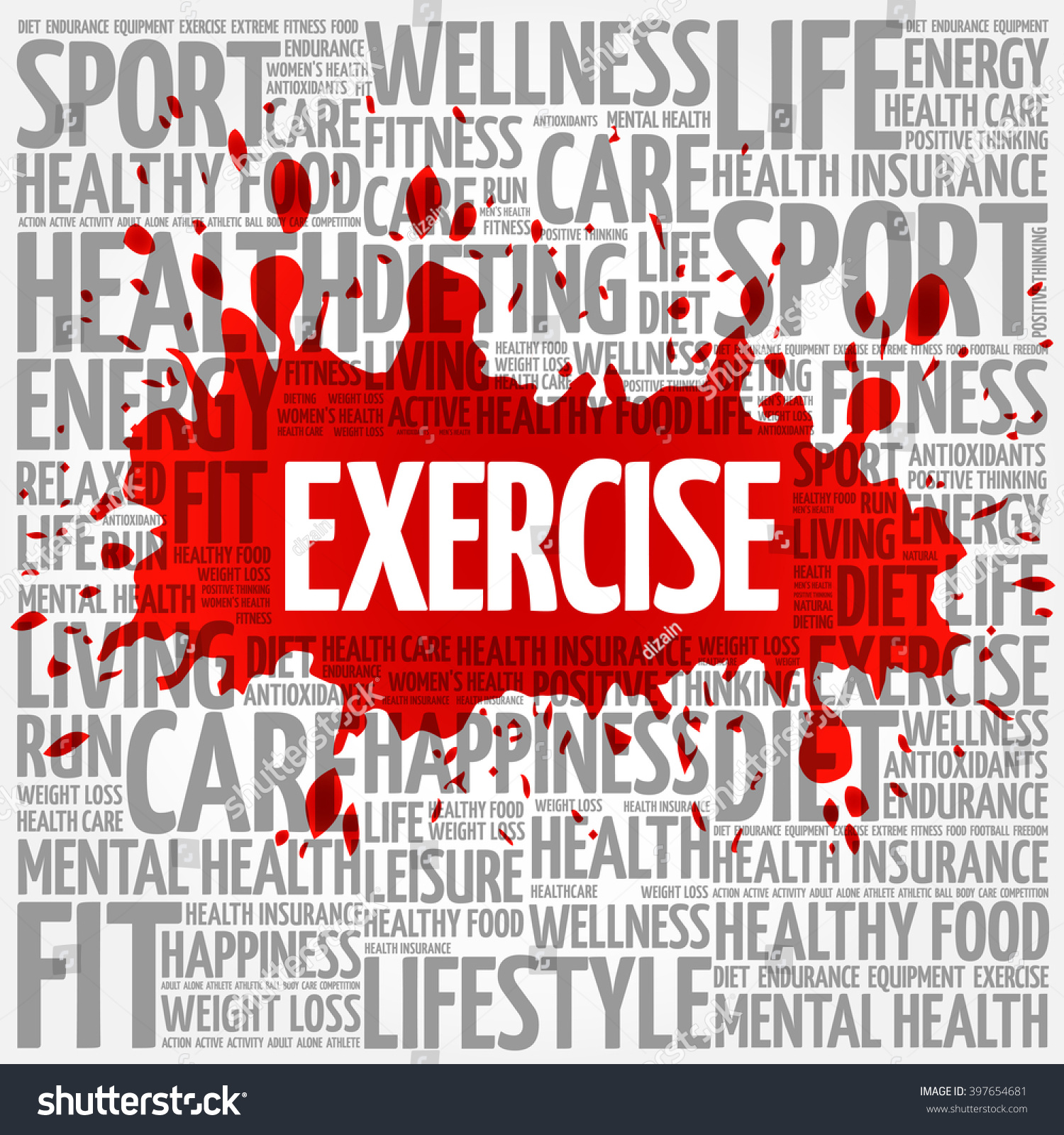 Exercise Word Cloud Background Health Concept Stock Vector (Royalty ...
