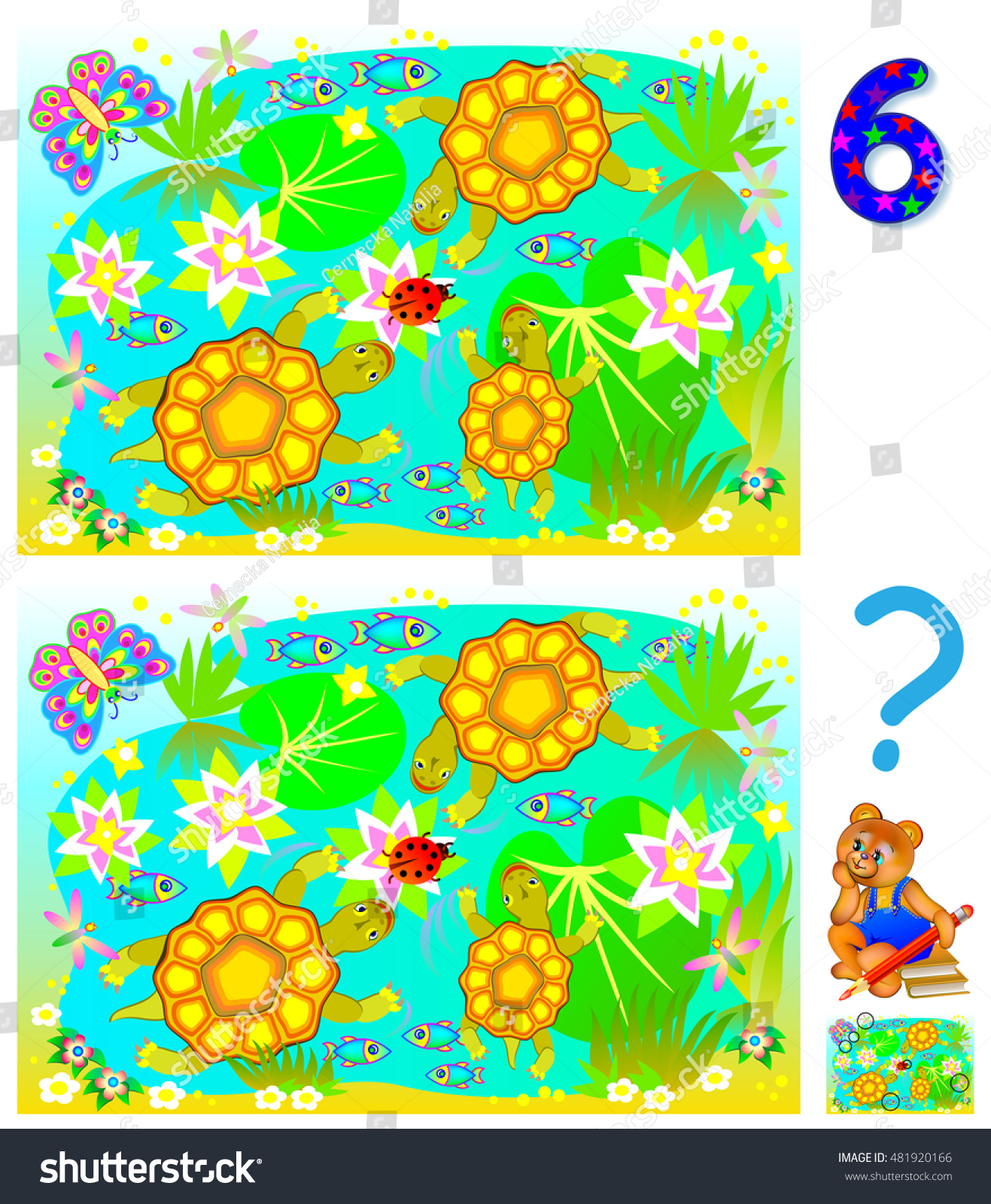 Exercises Young Children Need Find 6 Stock Vector (Royalty Free ...