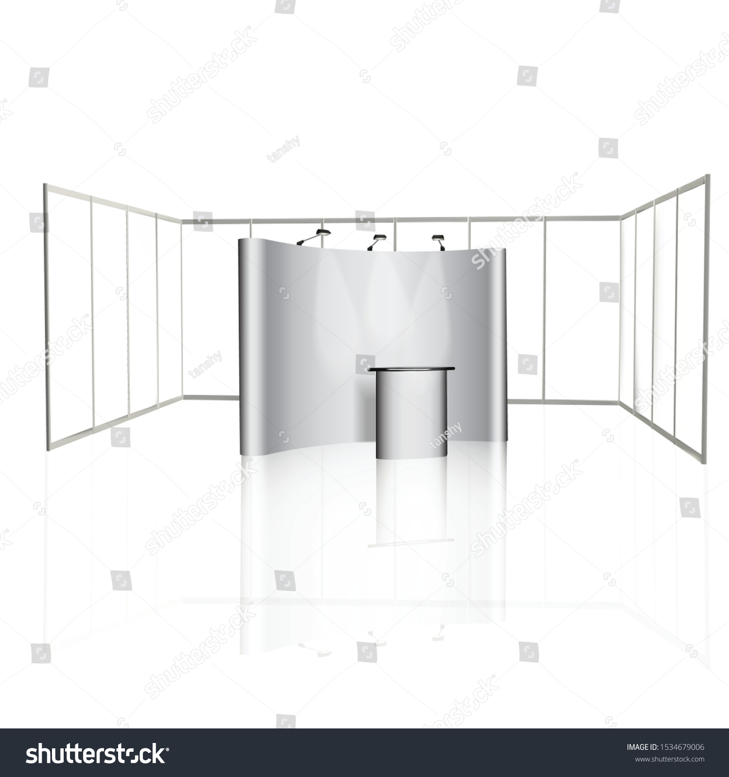 Exhibition Stands 3d Rendering Illustration Vector Stock Vector ...