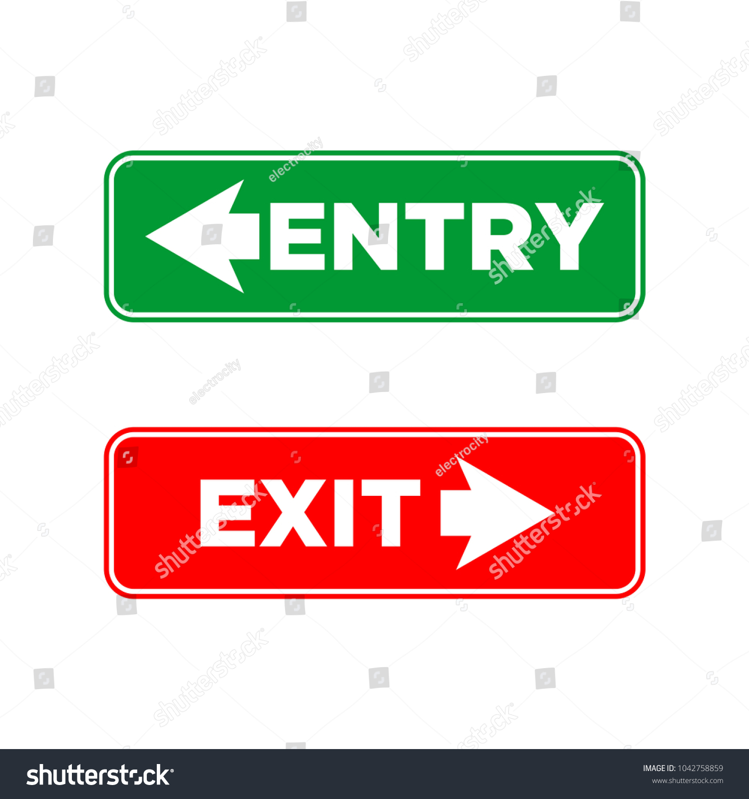 Exit Entry Icon Template: vector de stock (libre de regalías) 1042758859