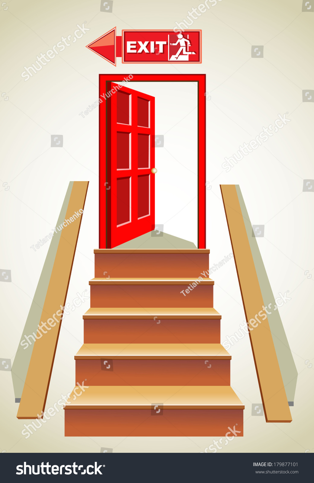 Exit Staircase Stock Vector (Royalty Free) 179877101 | Shutterstock