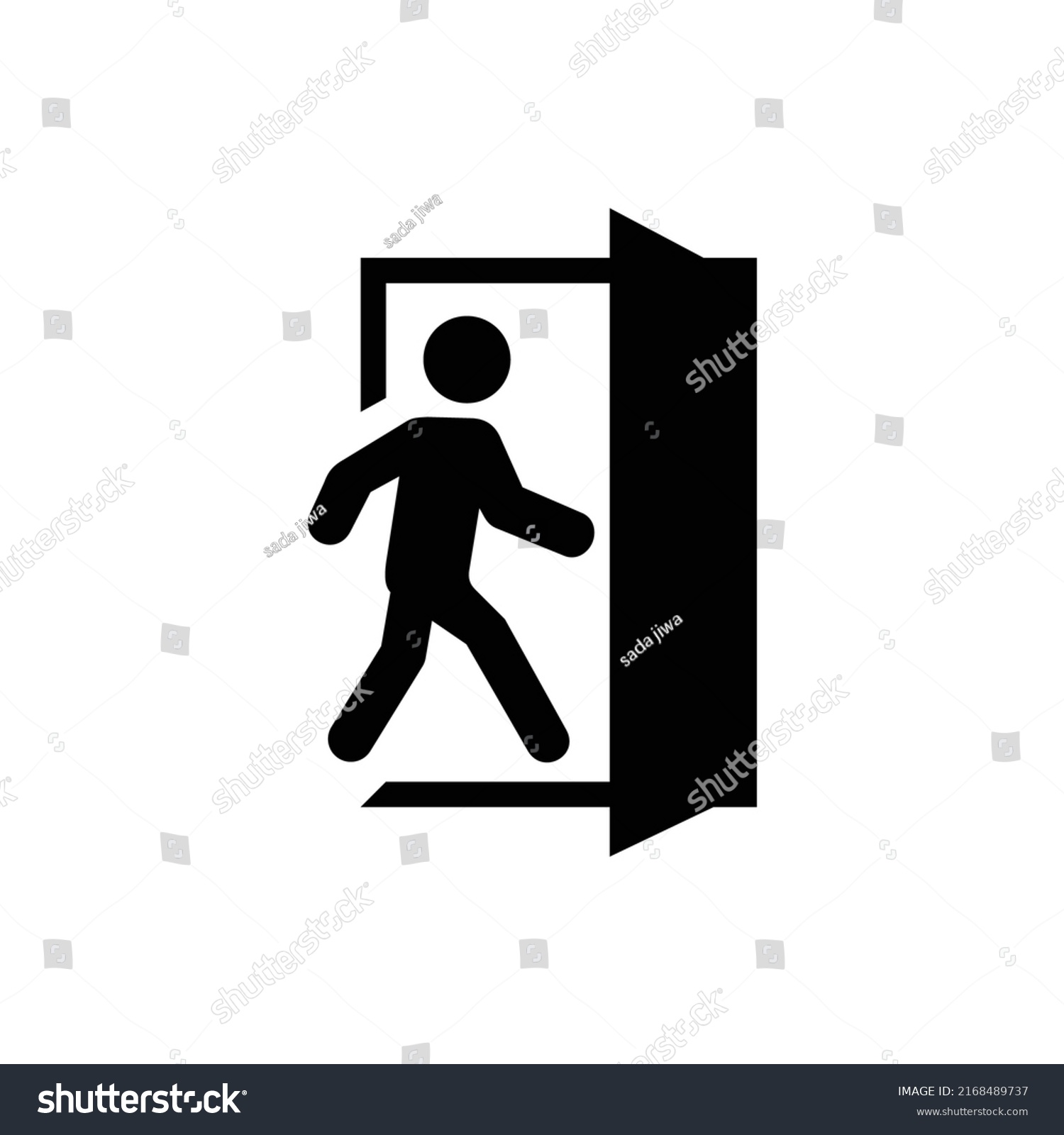 Exit Door Symbol Evacuation Symbol Vector Stock Vector (Royalty Free ...
