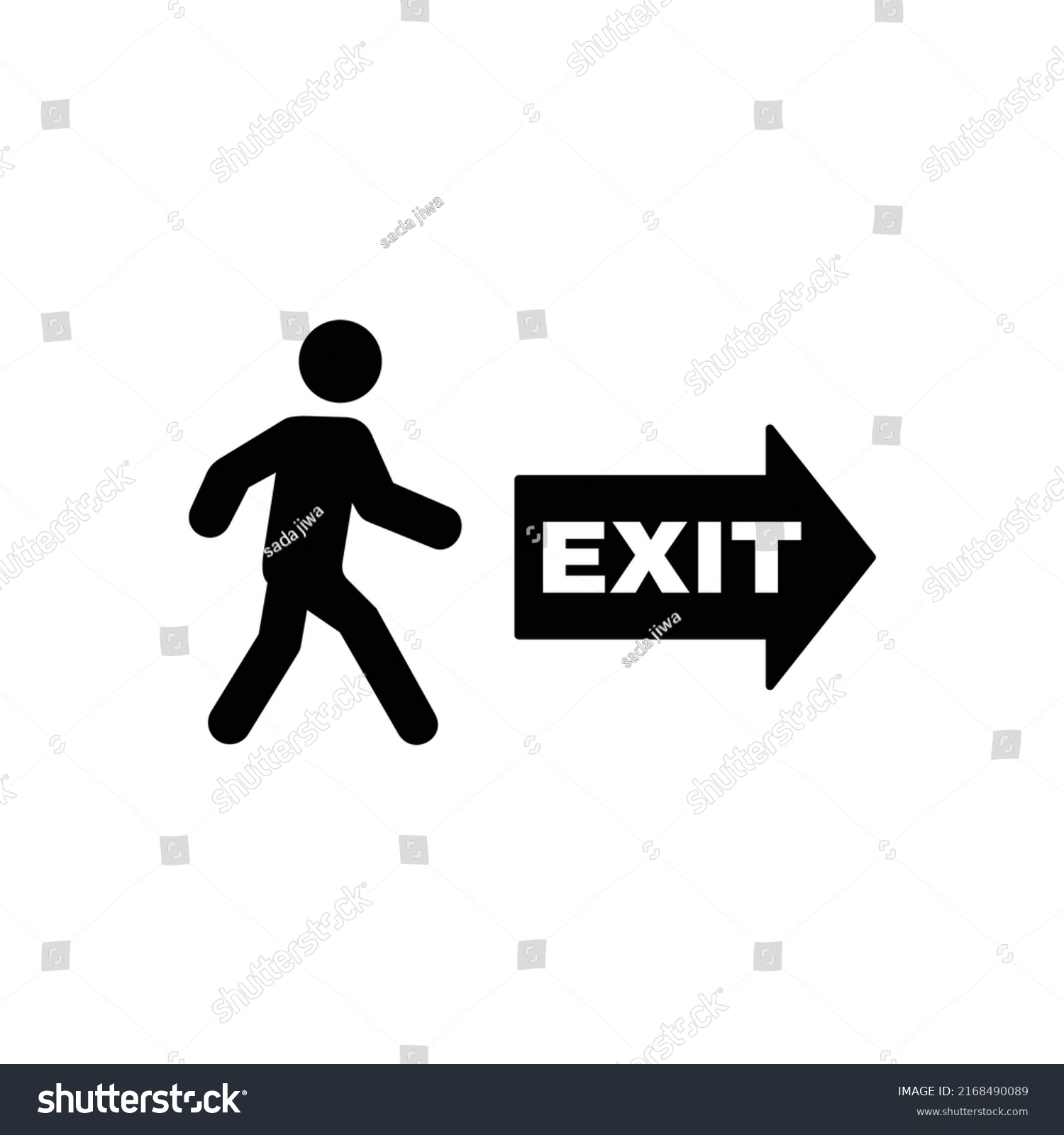 Exit Door Symbol Evacuation Symbol Vector Stock Vector (Royalty Free ...