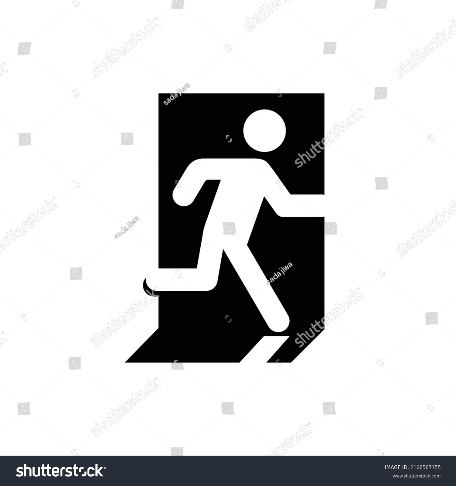Exit Door Symbol Evacuation Symbol Vector Stock Vector (Royalty Free ...