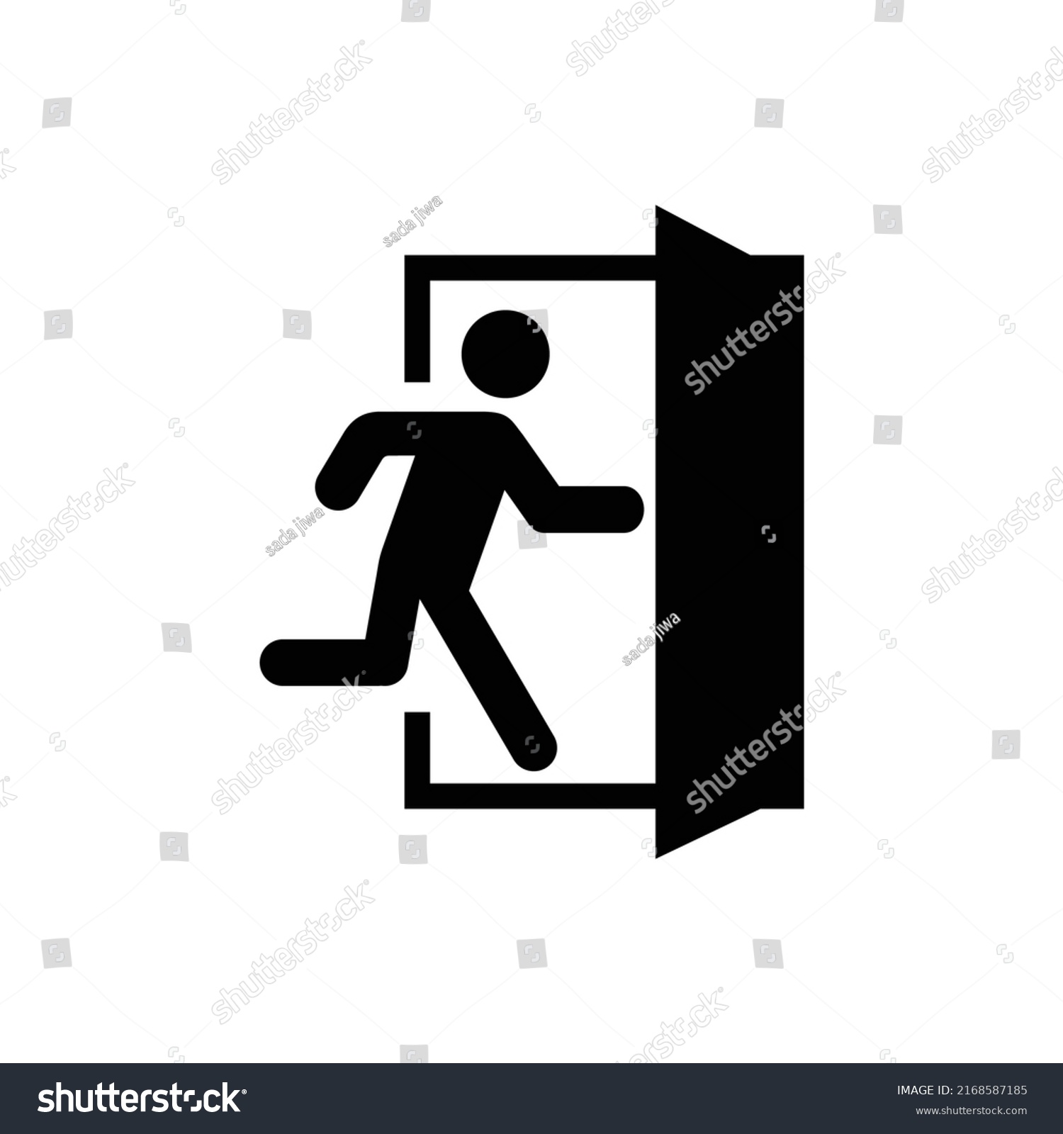 Exit Door Symbol Evacuation Symbol Vector Stock Vector (Royalty Free ...