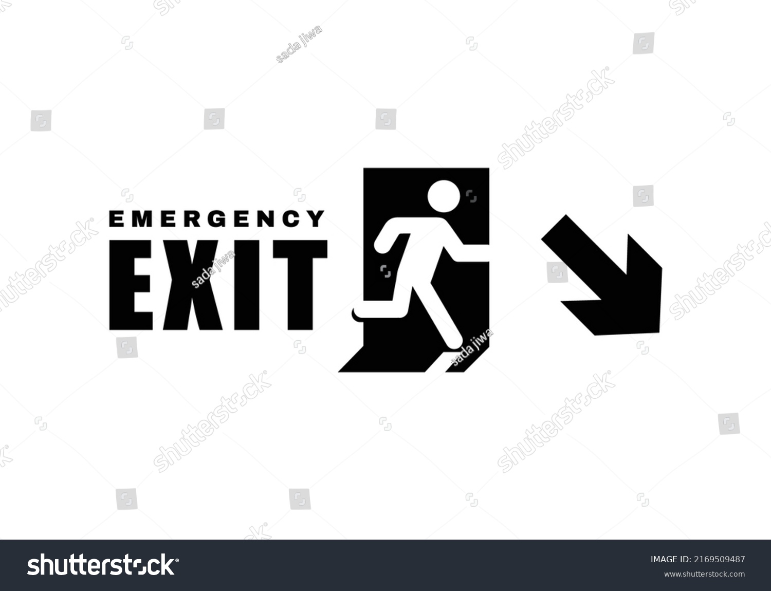 Exit Door Symbol Evacuation Symbol Vector Stock Vector (Royalty Free ...