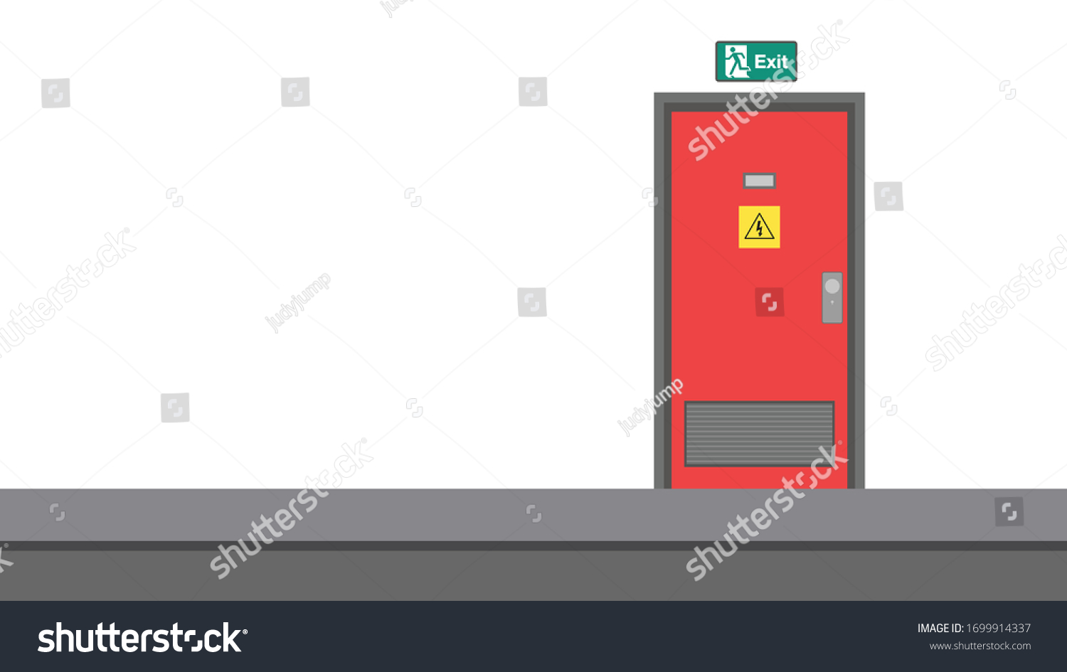 Exit Door Vector Free Space Text Stock Vector (Royalty Free) 1699914337