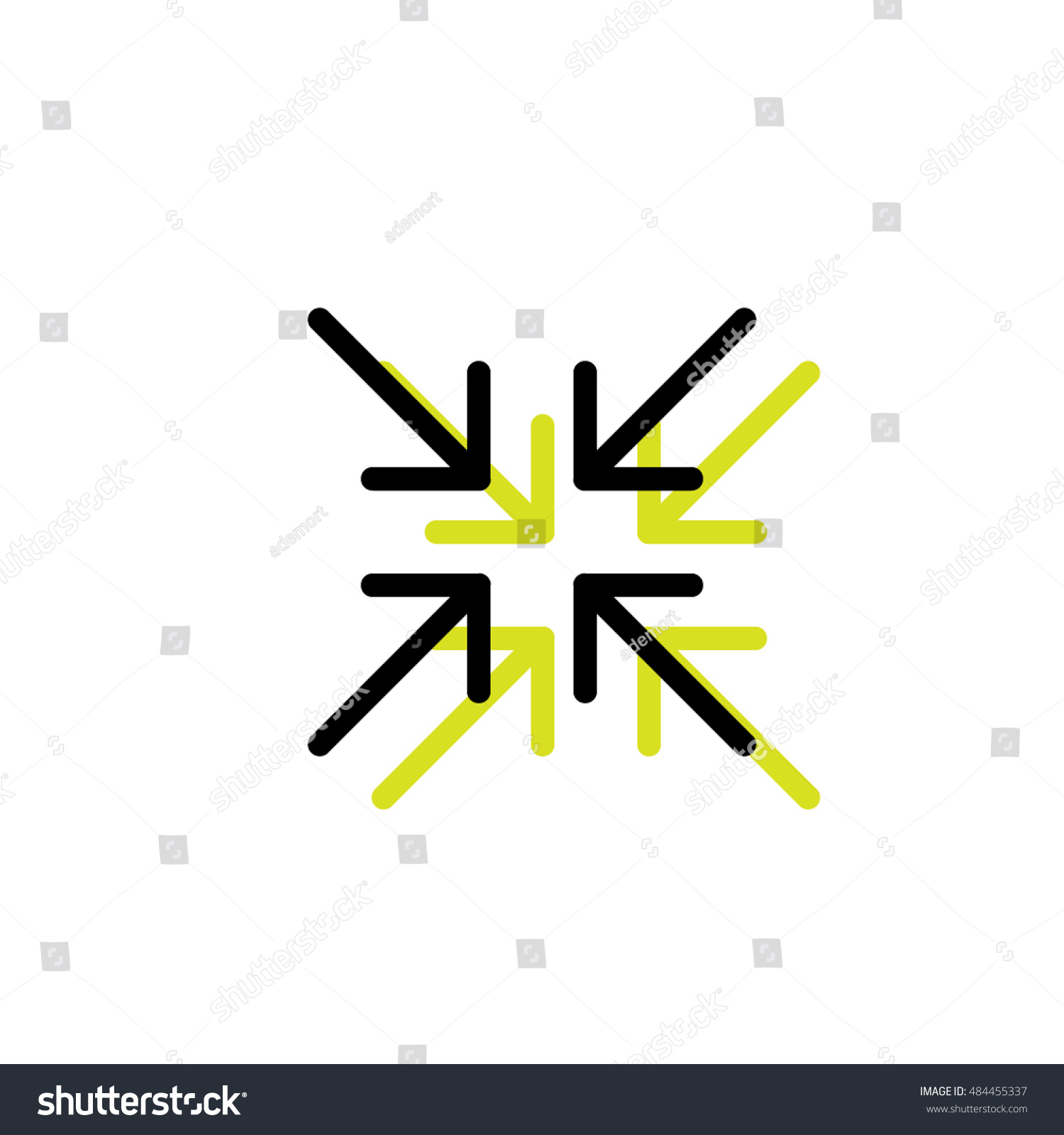 Exit Full Screen Minimize Icon Pictogram Stock Vector (Royalty Free ...