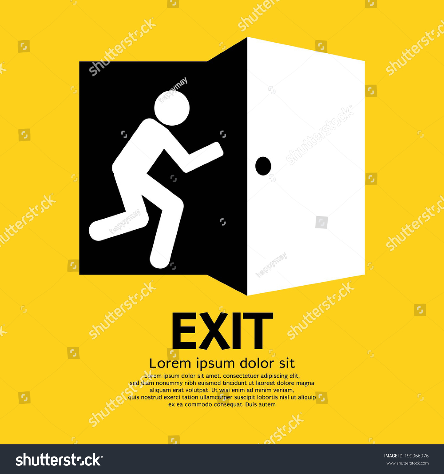 Exit Graphic Sign Vector Illustration Stock Vector (Royalty Free) 199066976