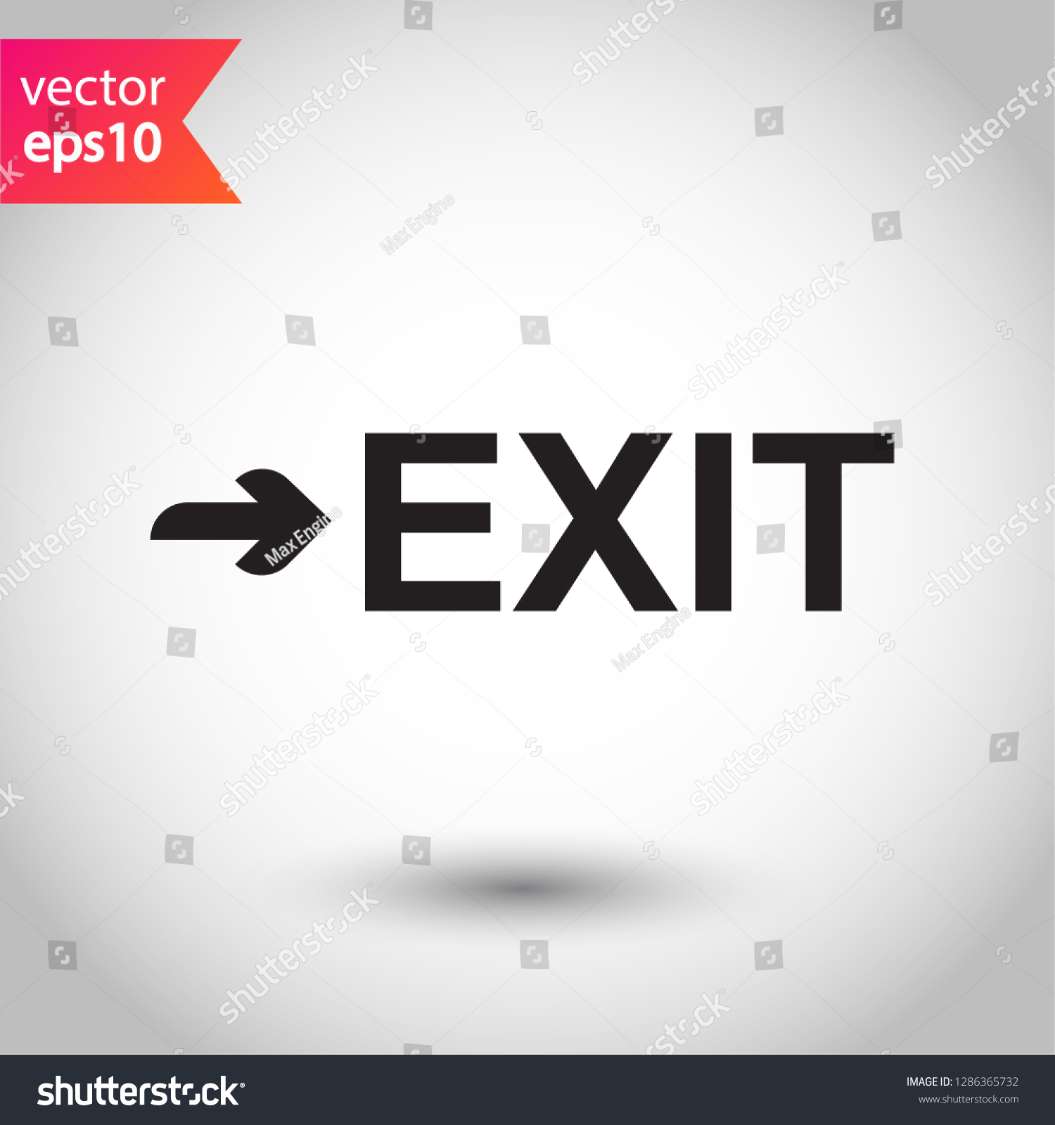 Exit Icon Exit Vector Sign Stock Vector (Royalty Free) 1286365732