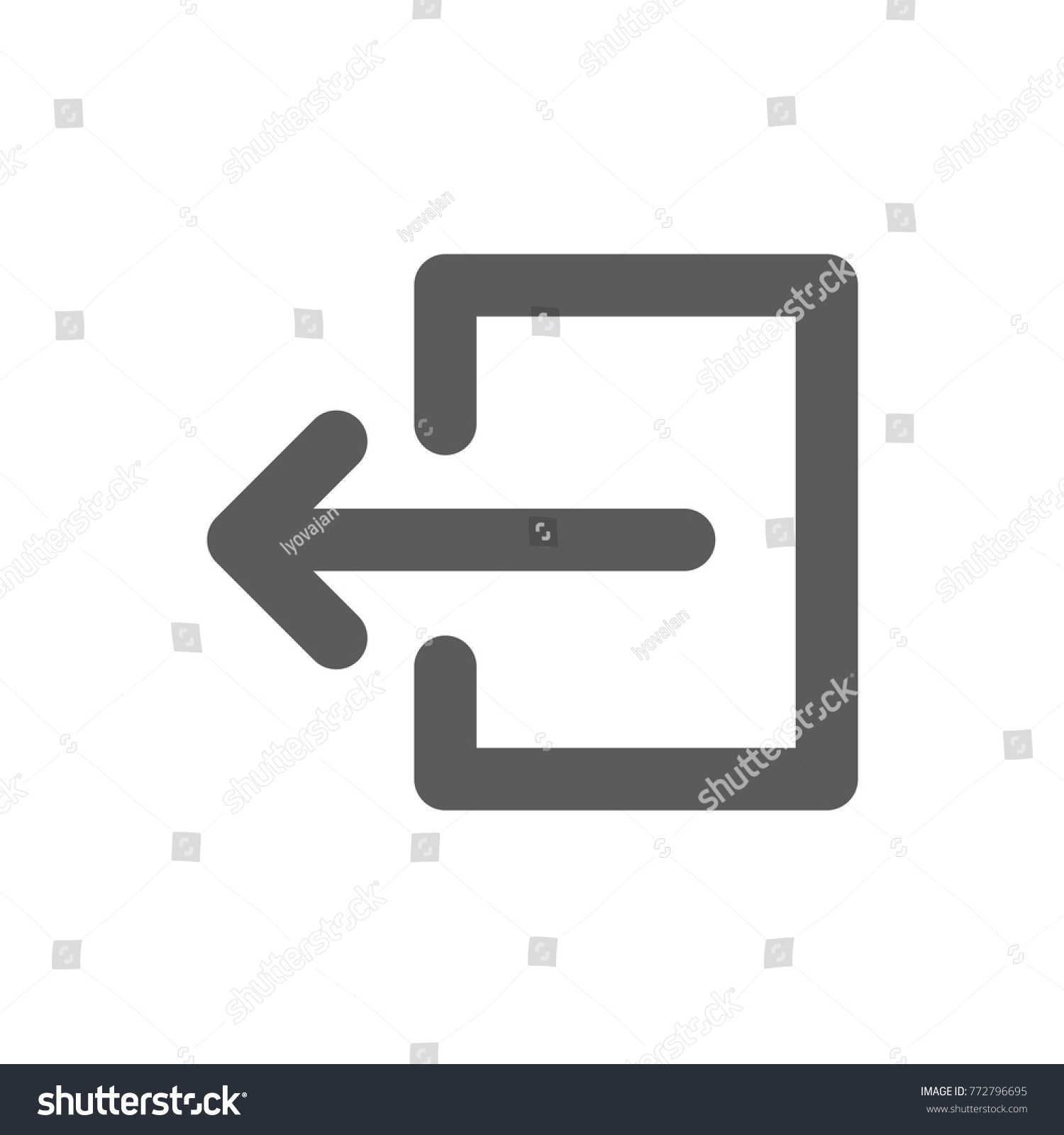 Exit Icon Flat Style On White Stock Vector (Royalty Free) 772796695 ...