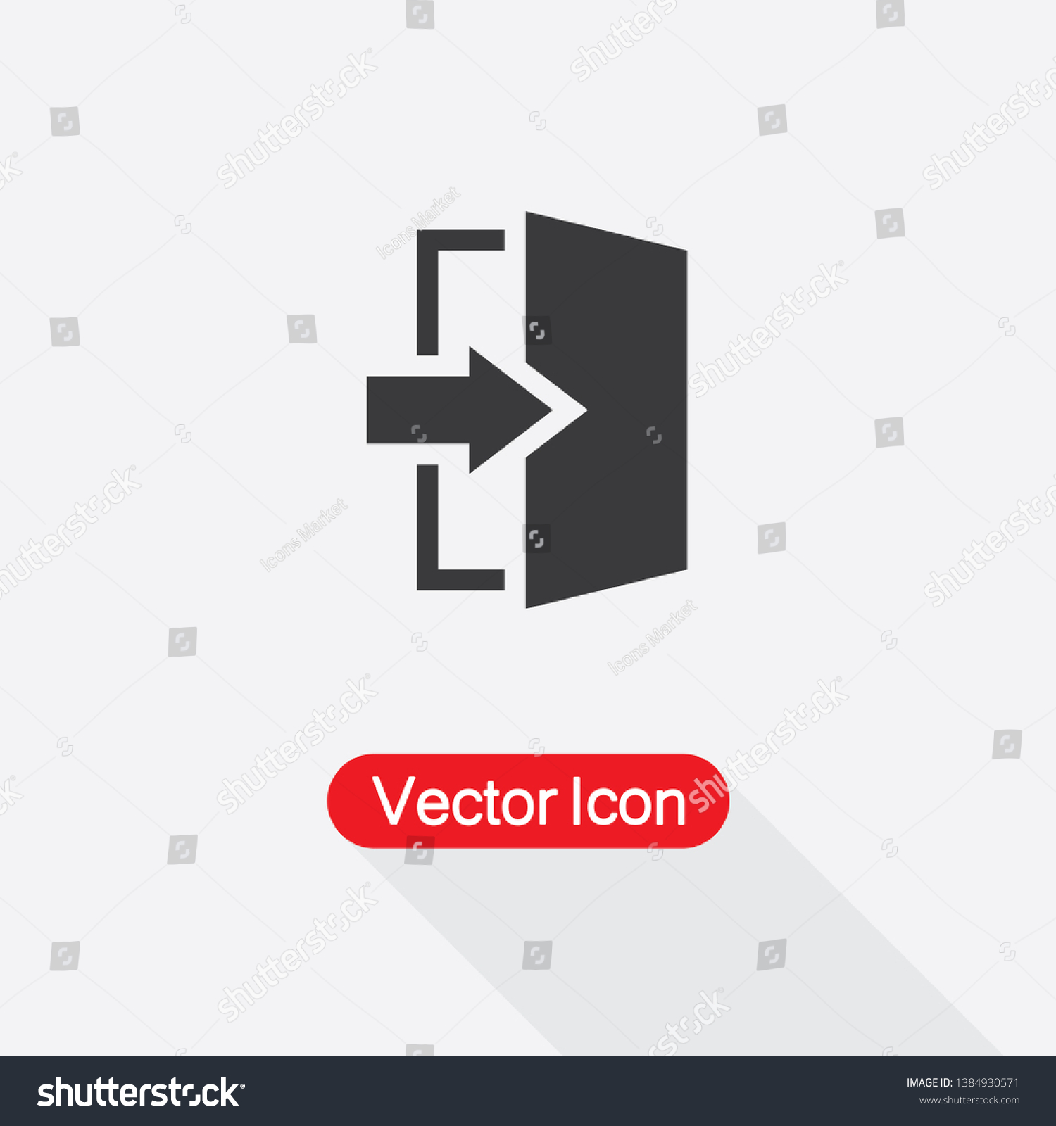 Exit Icon Vector Illustration Flat Style: เวกเตอร์สต็อก (ปลอดค่า ...