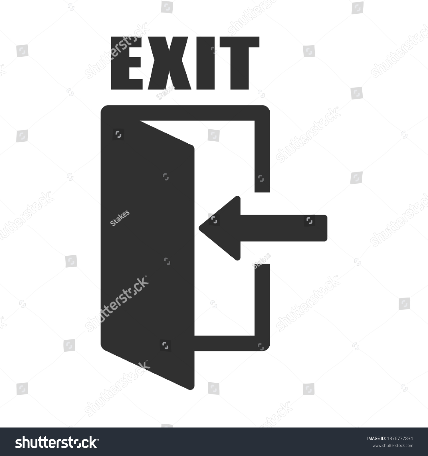 Exit Sign Arrow Pointing Through Open Stock Vector (Royalty Free ...