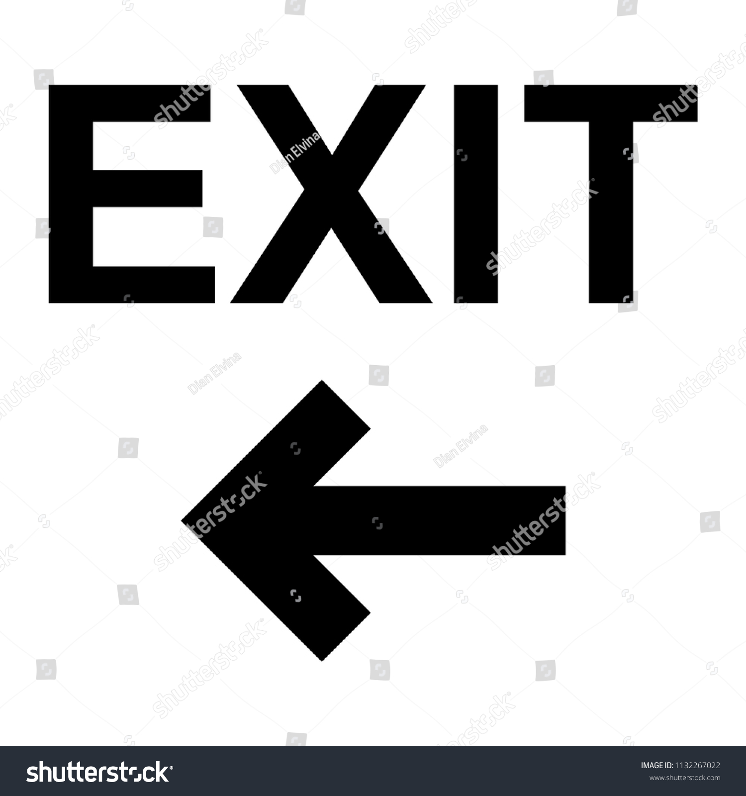 Exit Sign Turn Left Stock Vector (Royalty Free) 1132267022