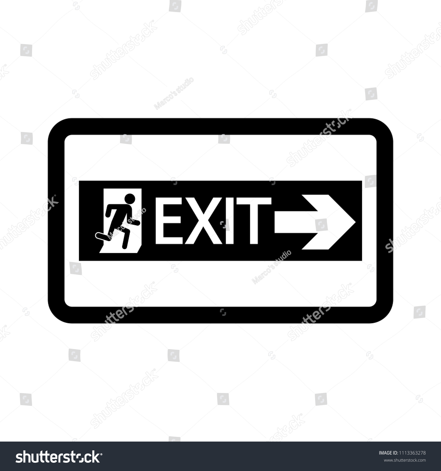Exit Sign Vector Icon Stock Vector (Royalty Free) 1113363278 | Shutterstock