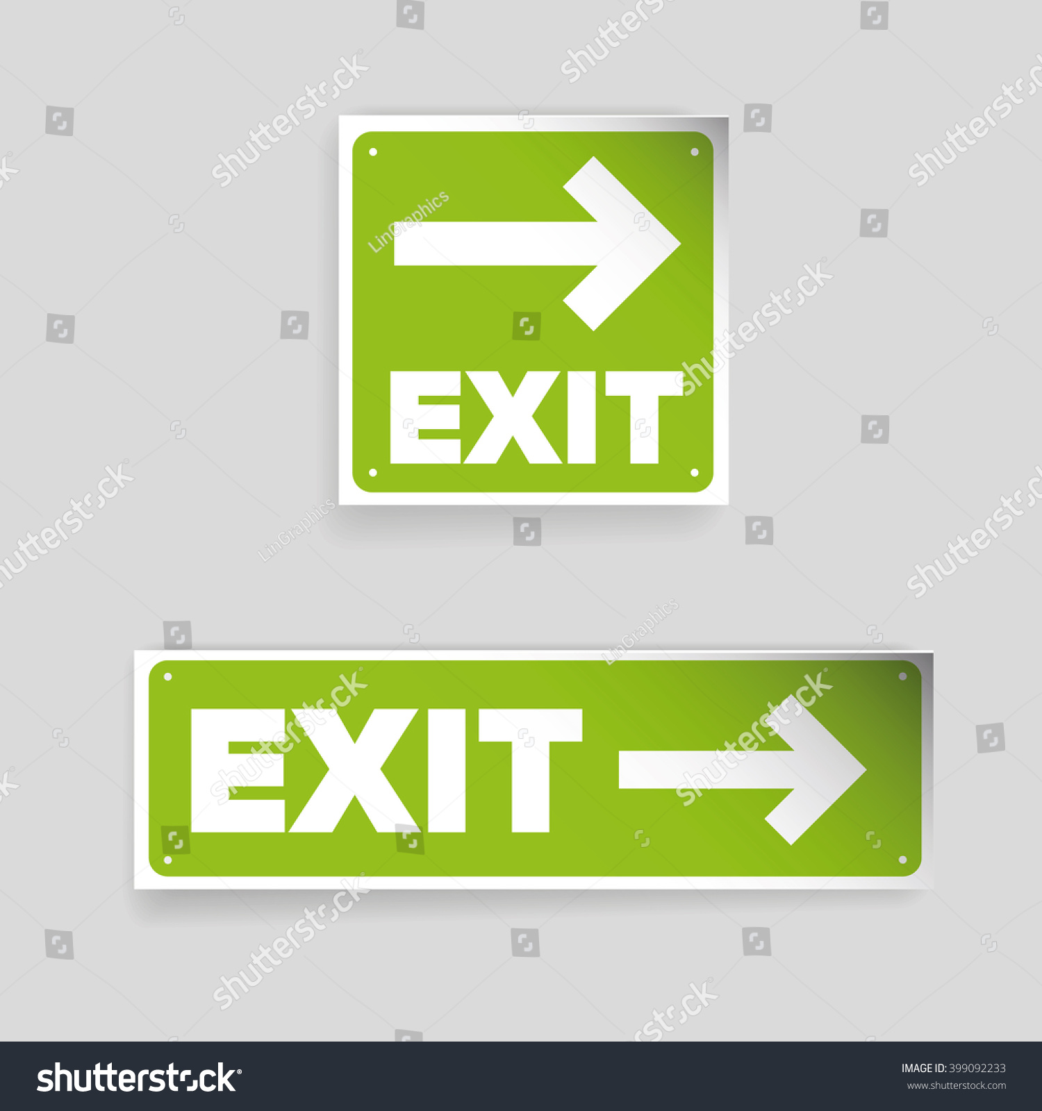 Vektor Stok Exit Sign Vector Red (Tanpa Royalti) 399092233 | Shutterstock