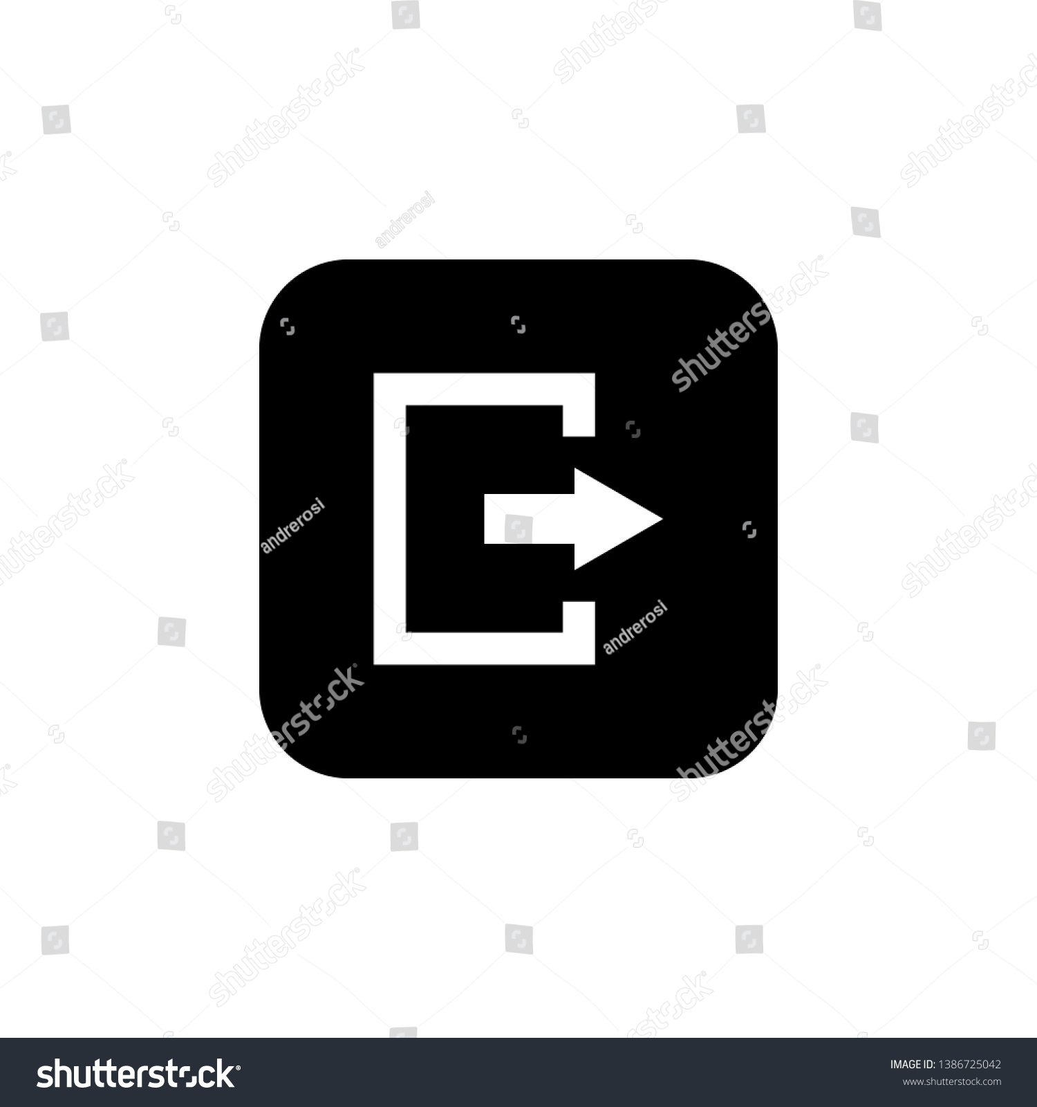Exit Symbol Close Vector Icon Exit Stock Vector (Royalty Free) 1386725042