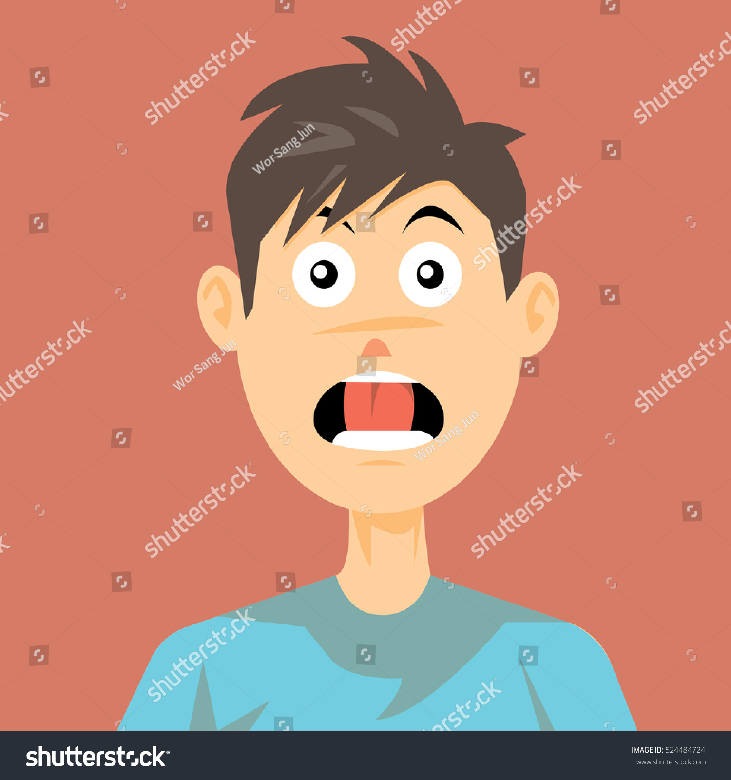 Exited Boy Facevector Cartoon Stock Vector (Royalty Free) 524484724 ...