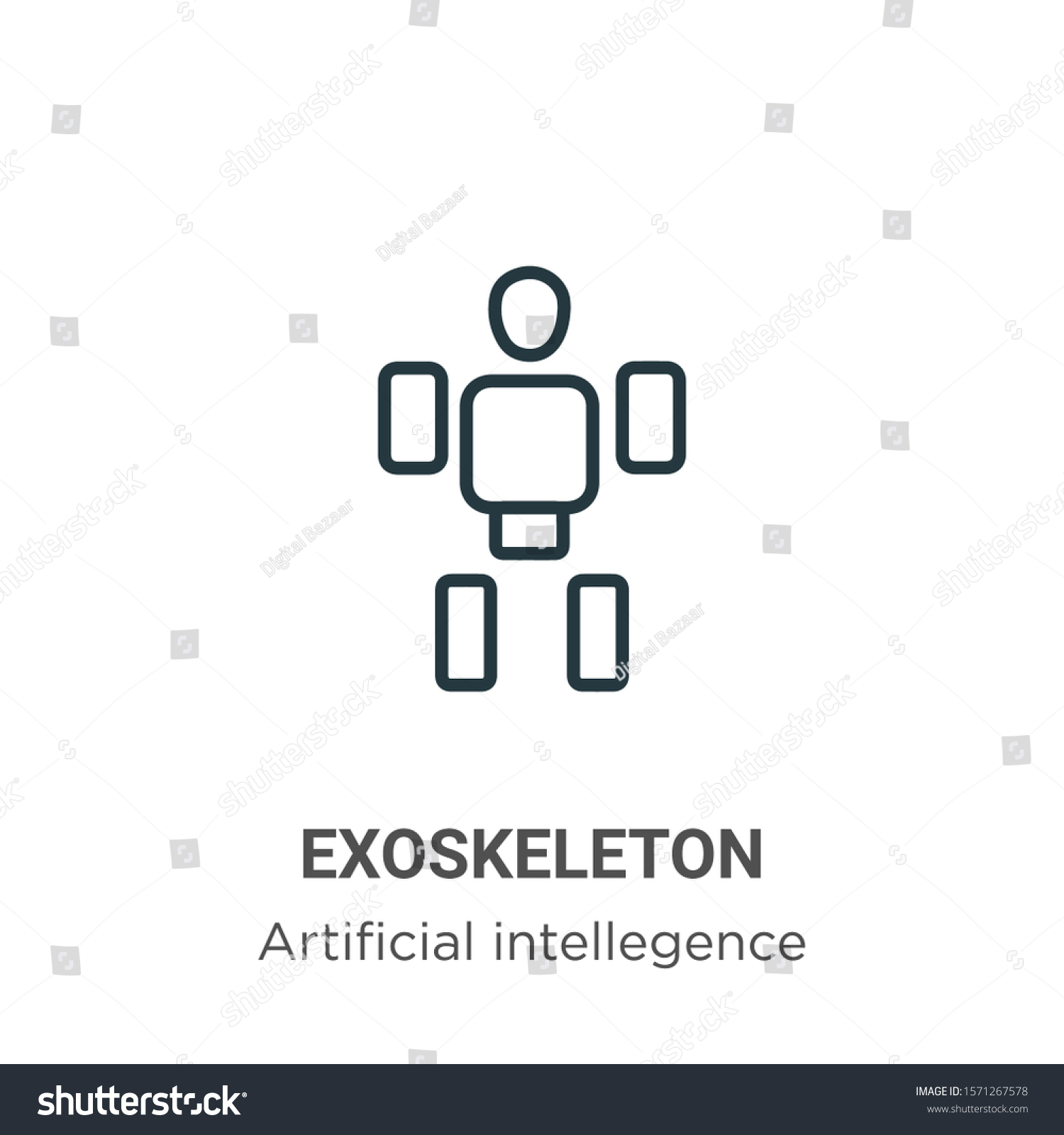 Exoskeleton Outline Vector Icon Thin Line Stock Vector (Royalty Free ...