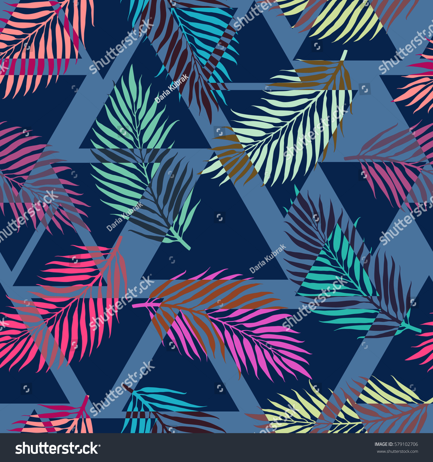 Exotic Seamless Pattern Tropical Leaves On Stock Vector (Royalty Free ...