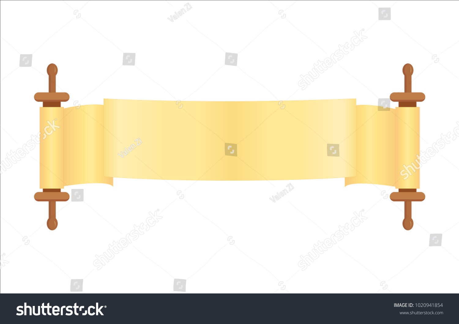 Expanded Scroll Paper Blank Parchment Scroll Stock Vector Royalty Free 1020941854