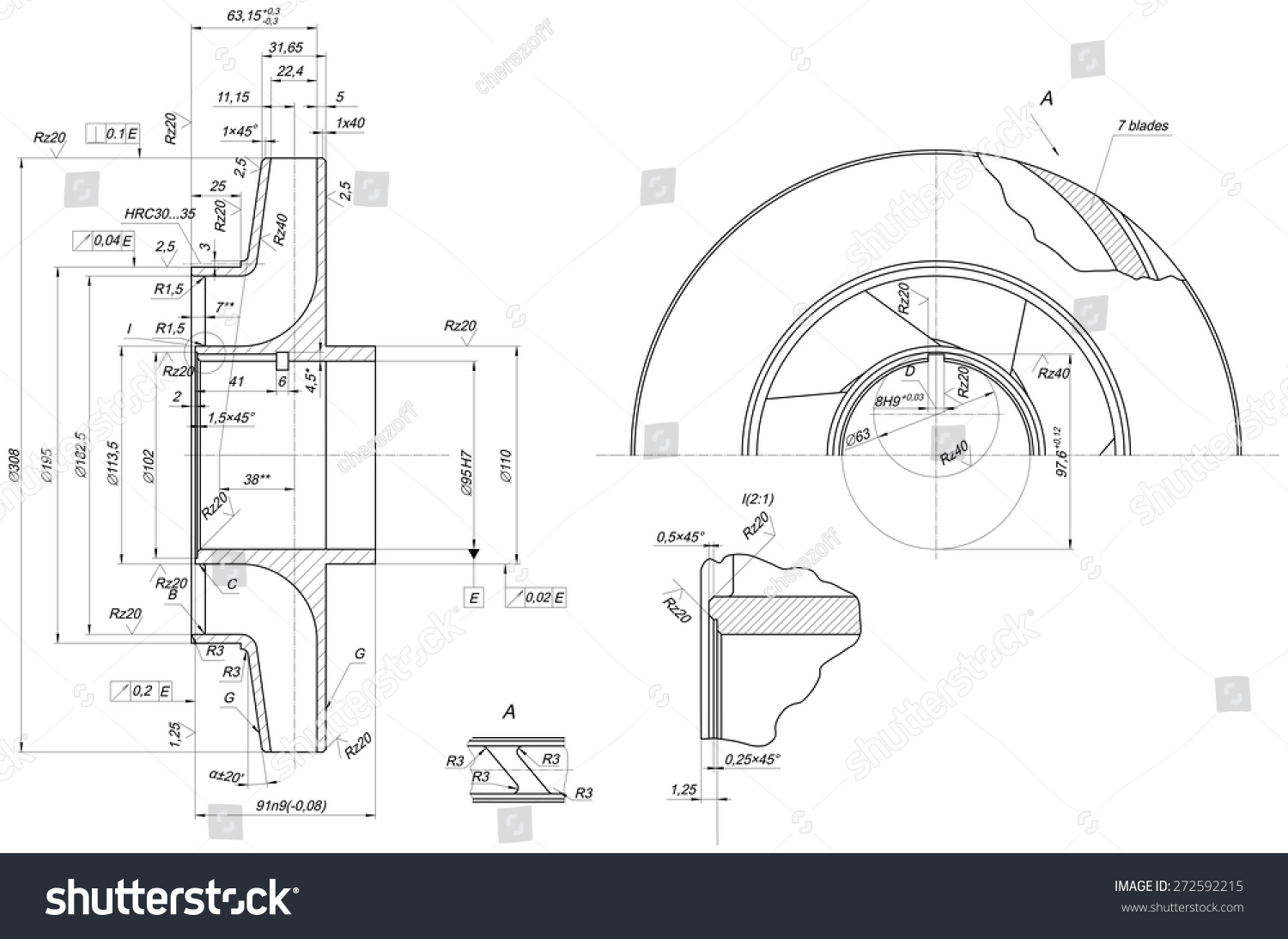 Expanded Wheel Sketch Section Lines Angle Stock Vector (Royalty Free ...