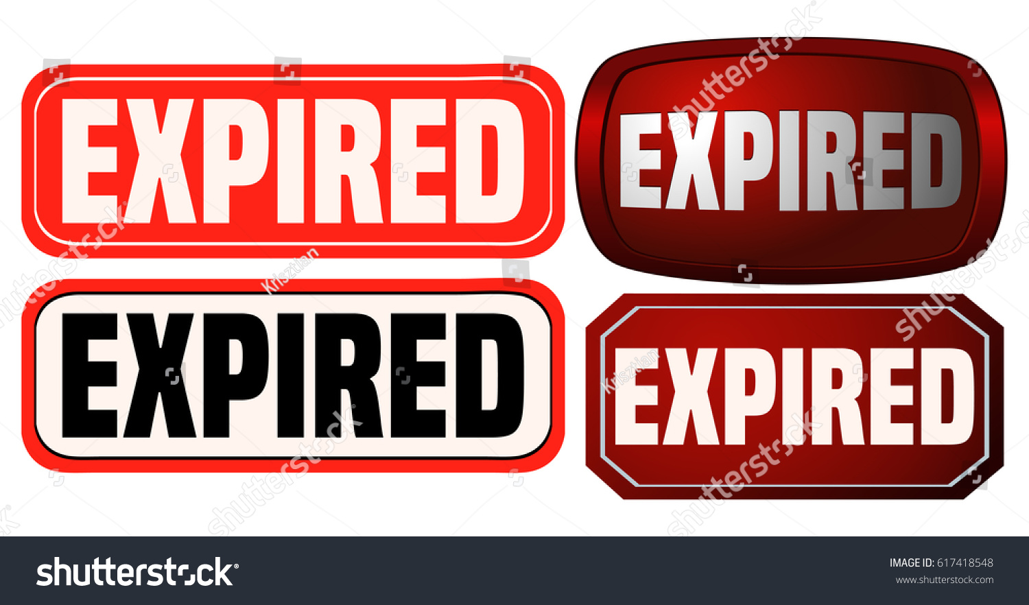 Expired Sticker Set Vector Illustration Stock Vector (Royalty Free ...