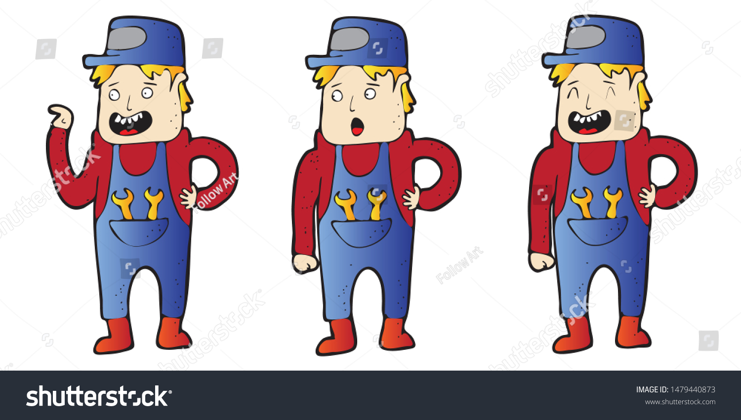 Explainer Repair Man Character Design Stock Vector (Royalty Free ...