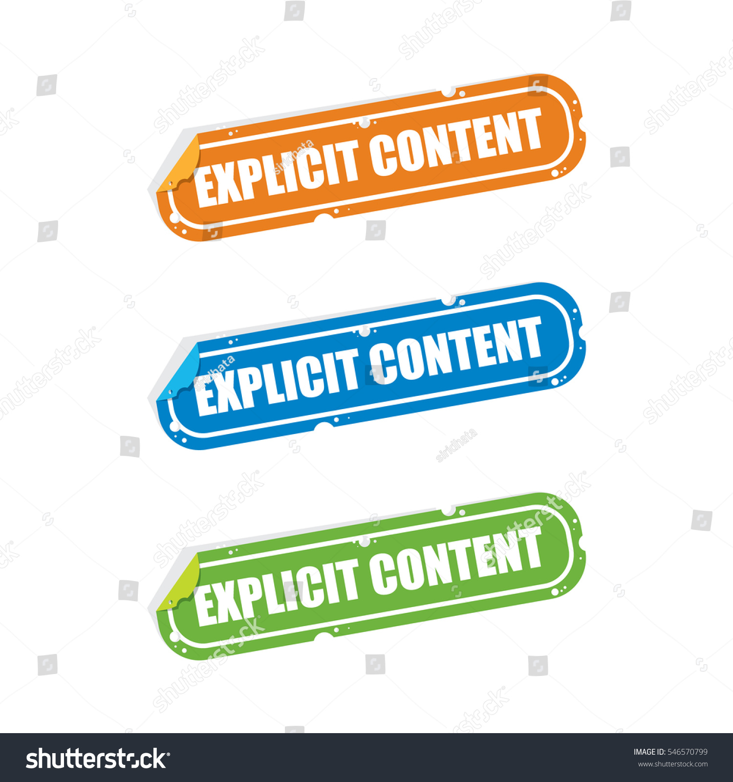 Explicit Content Sticker Labels Stock Vector (Royalty Free) 546570799 ...
