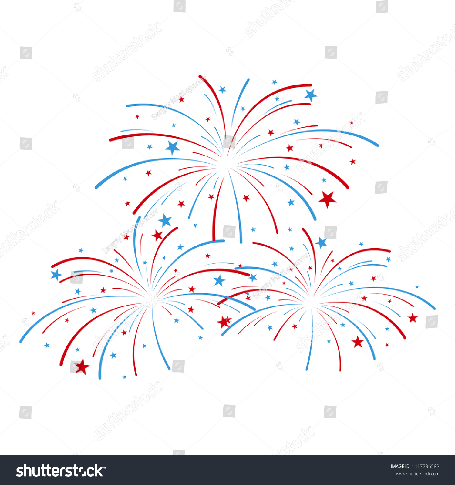 Exploding Fireworks National American Colors Vector Stock Vector ...