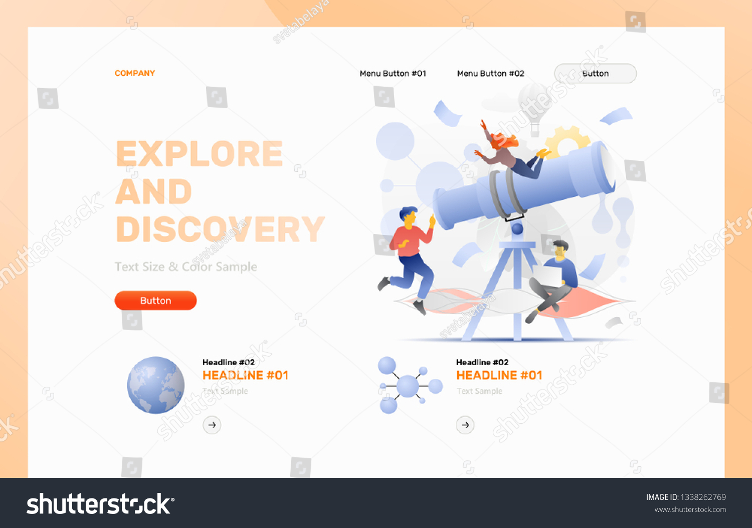 Explore Discovery Web Header Template Big Stock Vector (Royalty Free ...