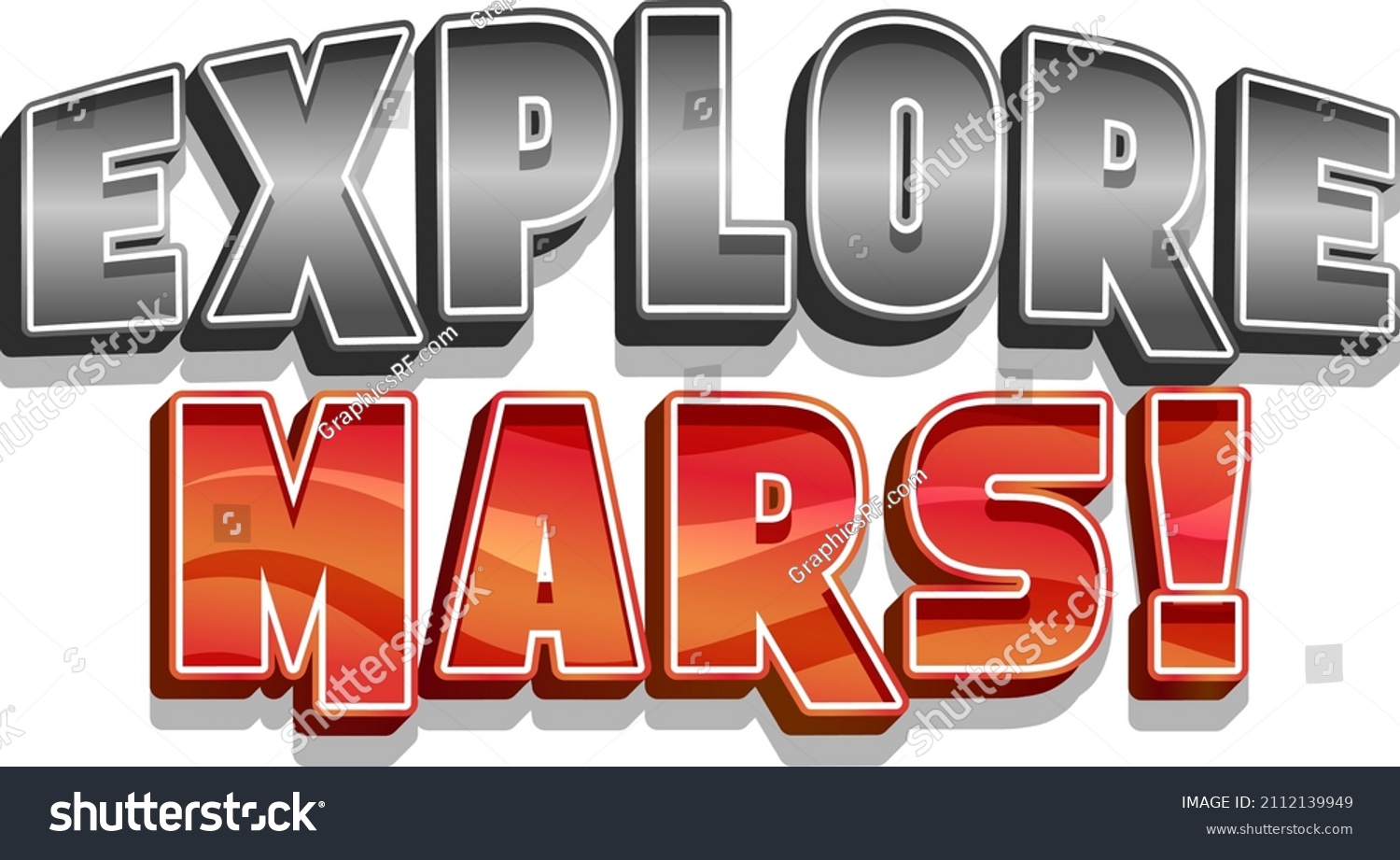 Explore Mars Word Logo Design Illustration Stock Vector (Royalty Free ...