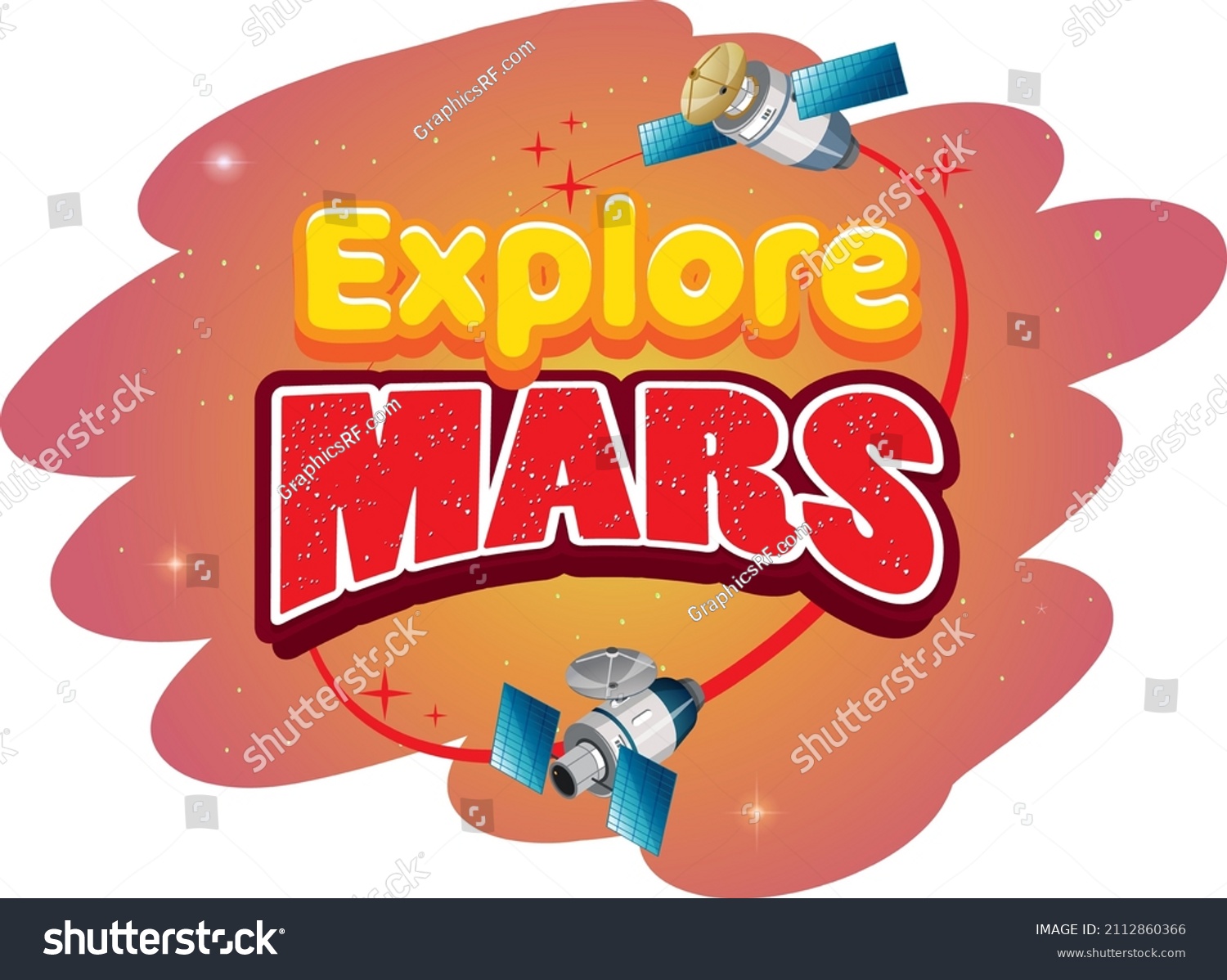 Explore Mars Word Logo Design Illustration Stock Vector (Royalty Free ...