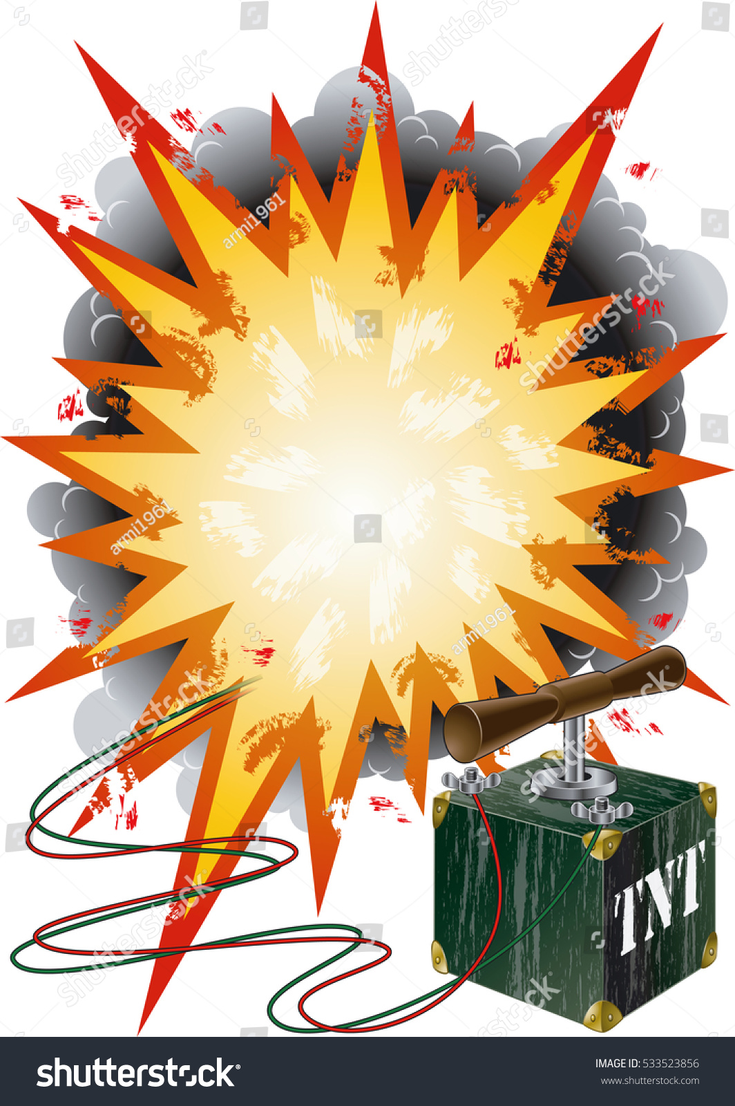 Explosion Old Style Detonator Stock Vector (Royalty Free) 533523856 ...
