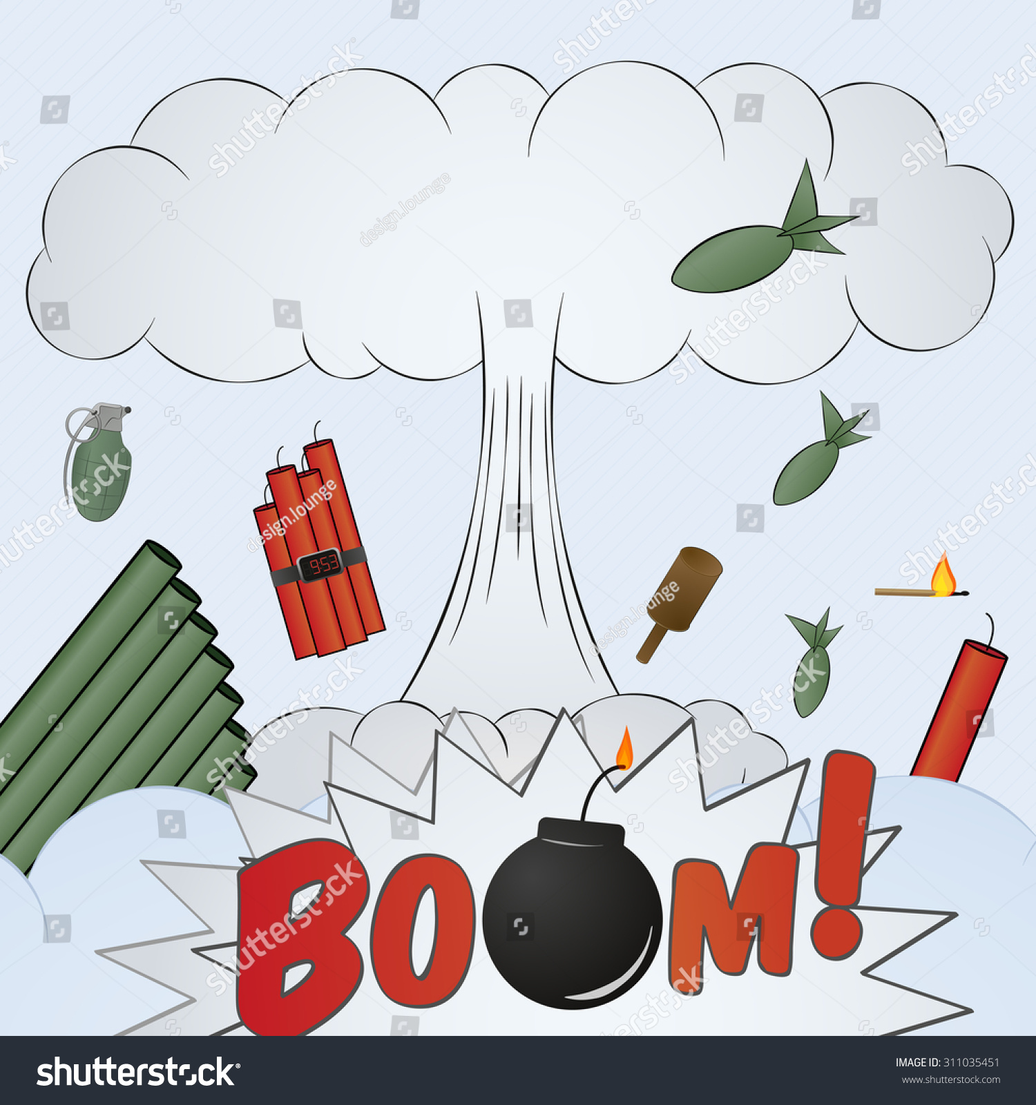 Explosion Big Bang Cartoon Stock Vector (Royalty Free) 311035451