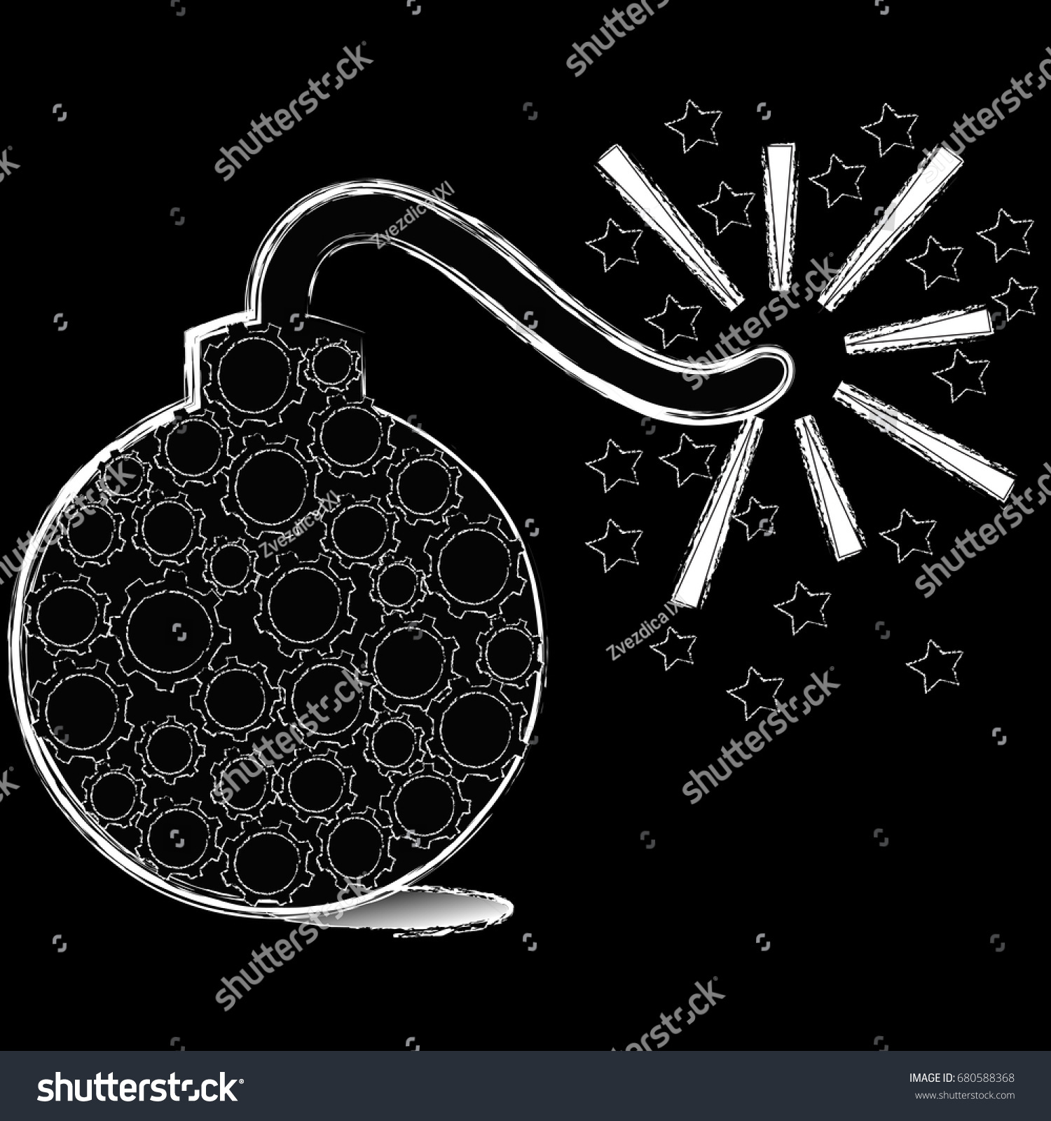 Explosion Bomb Illustration Stock Vector (Royalty Free) 680588368