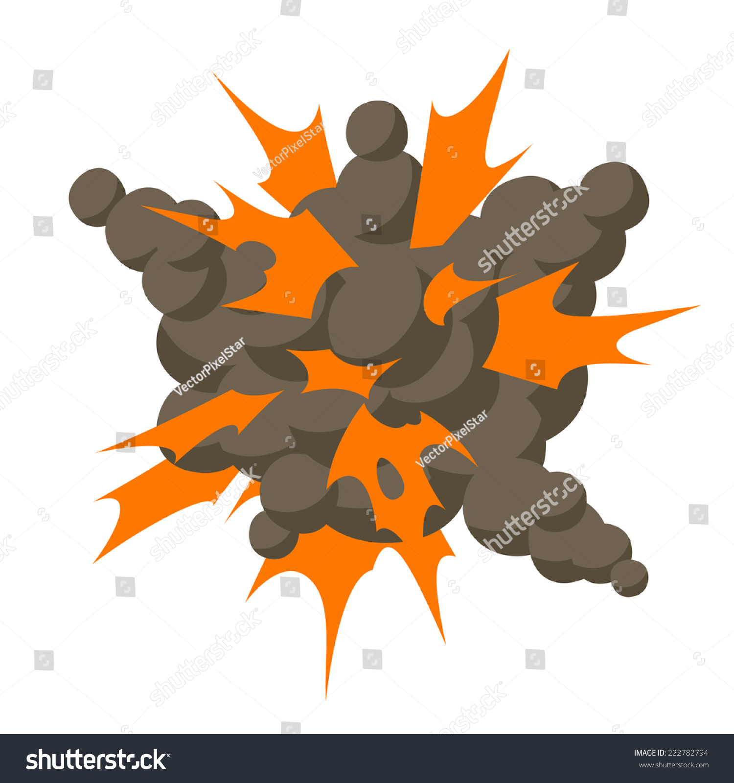Explosion Cartoon Flat Style Vector Illustration Stock Vector (Royalty ...
