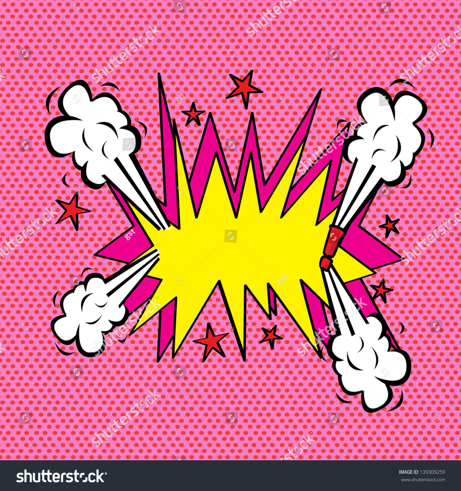 Explosion Comic Over Pink Background Vector Stock Vector 139309259 ...