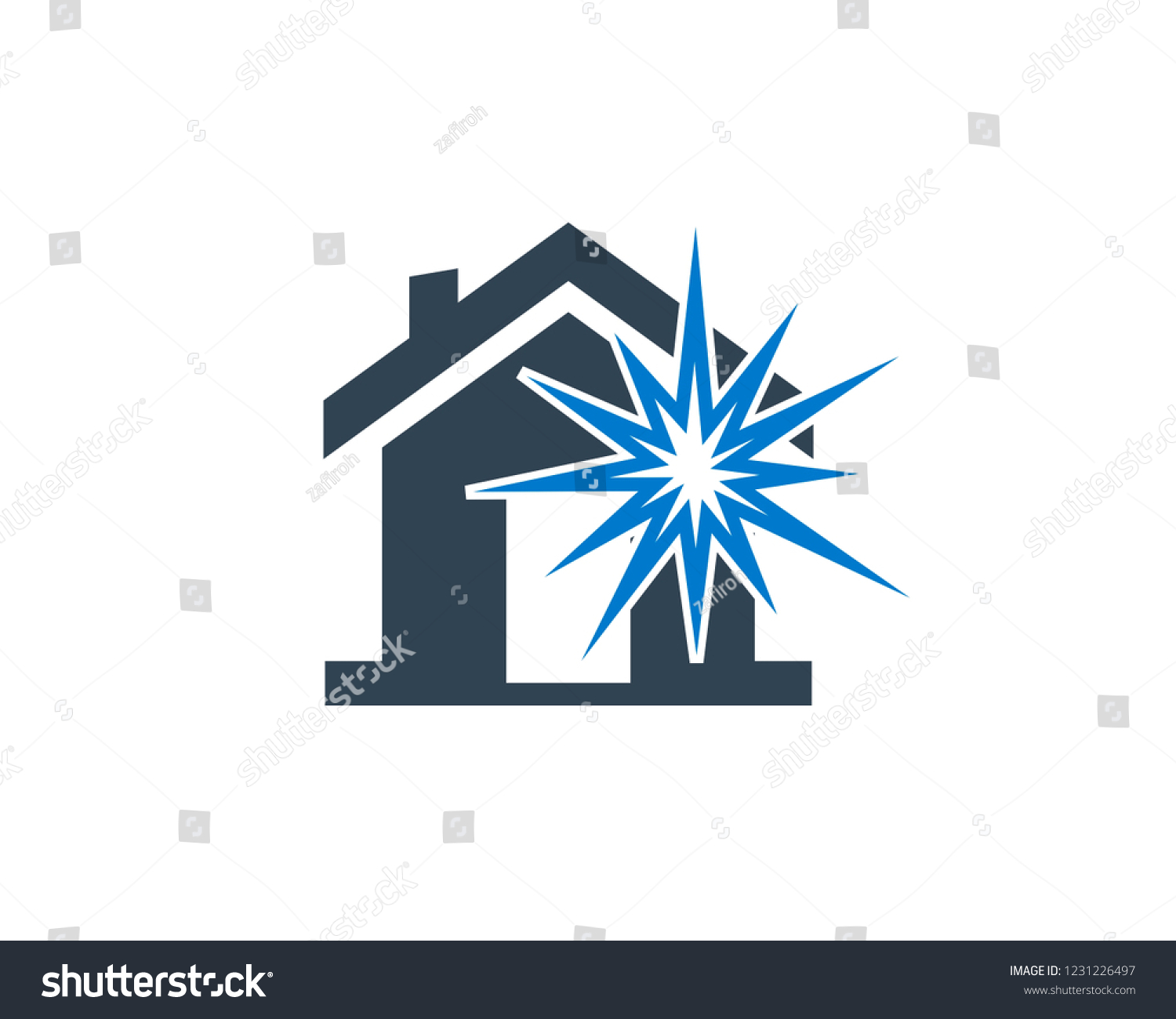 Explosion Home Clean Design Stock Vector (Royalty Free) 1231226497 ...