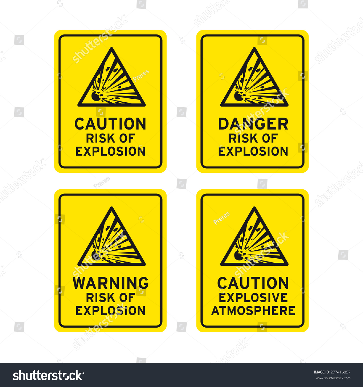 Vektor Stok Explosion Risk Caution Warning Danger Sign (Tanpa Royalti ...